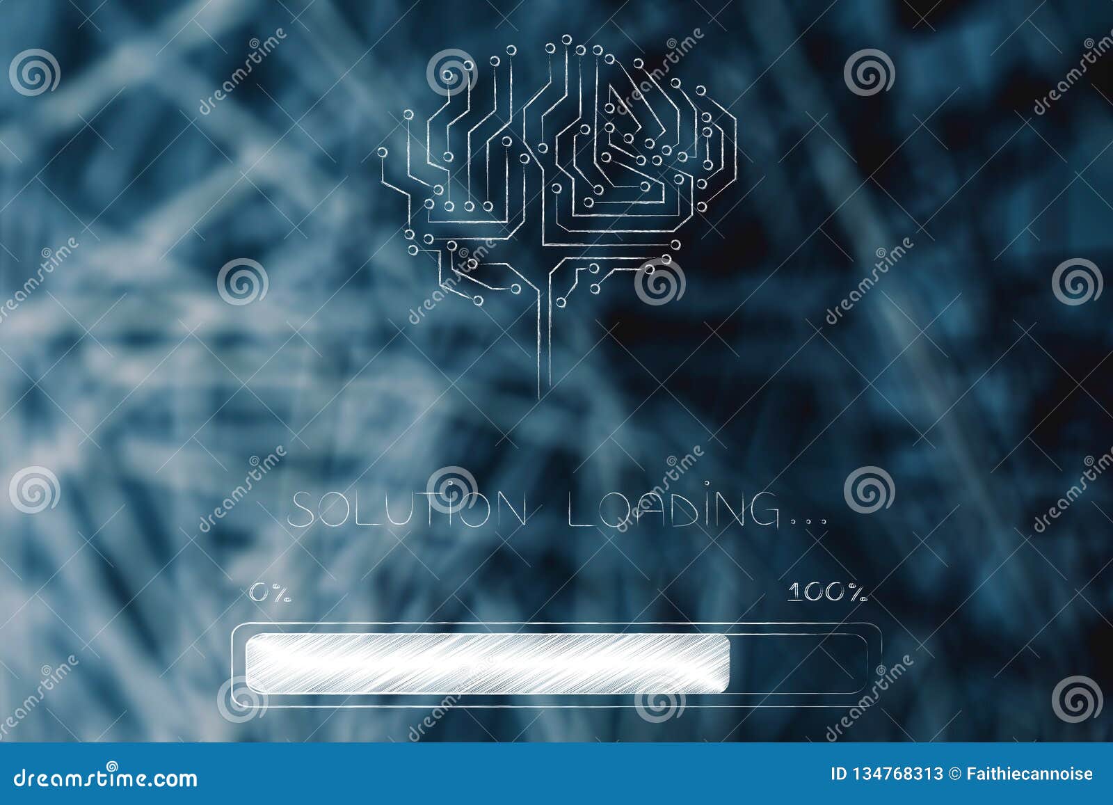 Circuit Brain with Progress Bar and Solution Loading Text Stock ...