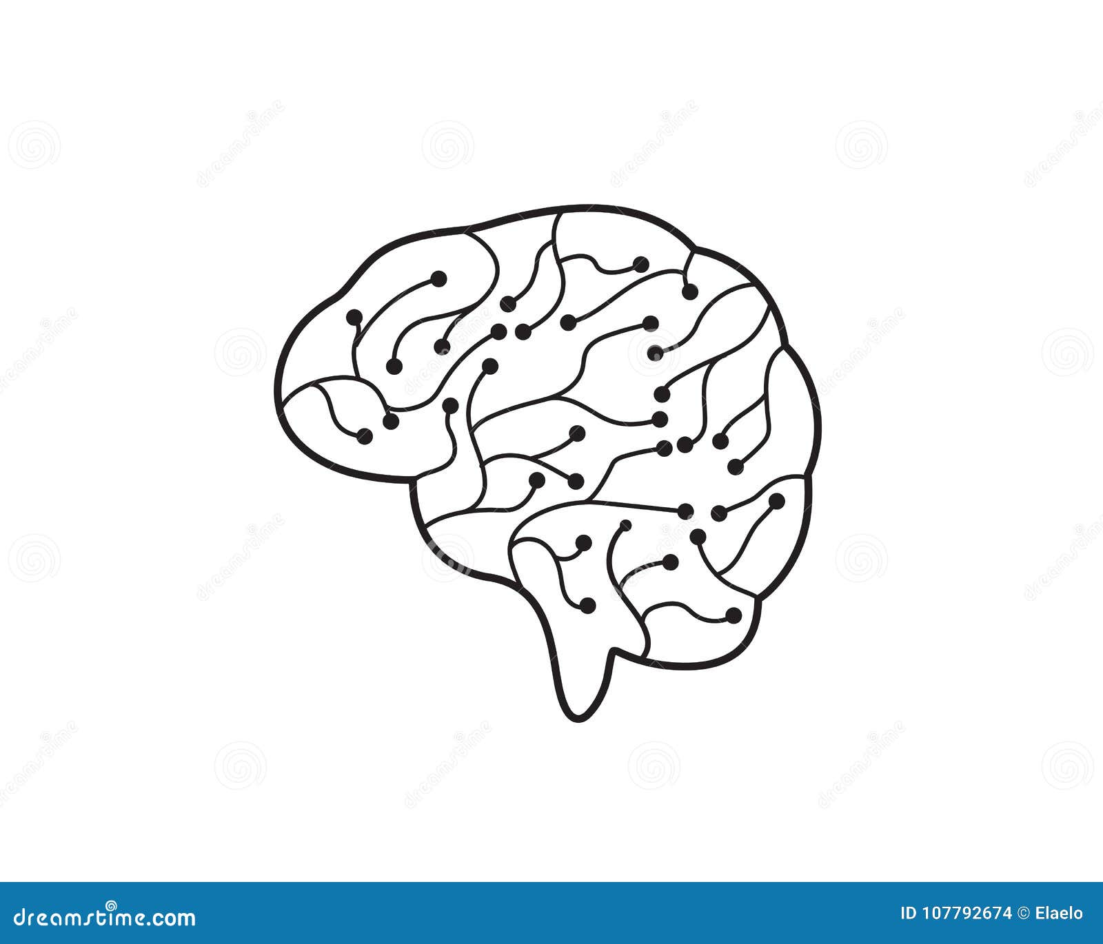 Circuit Brain Vector Illustration Icon Stock Vector - Illustration of ...