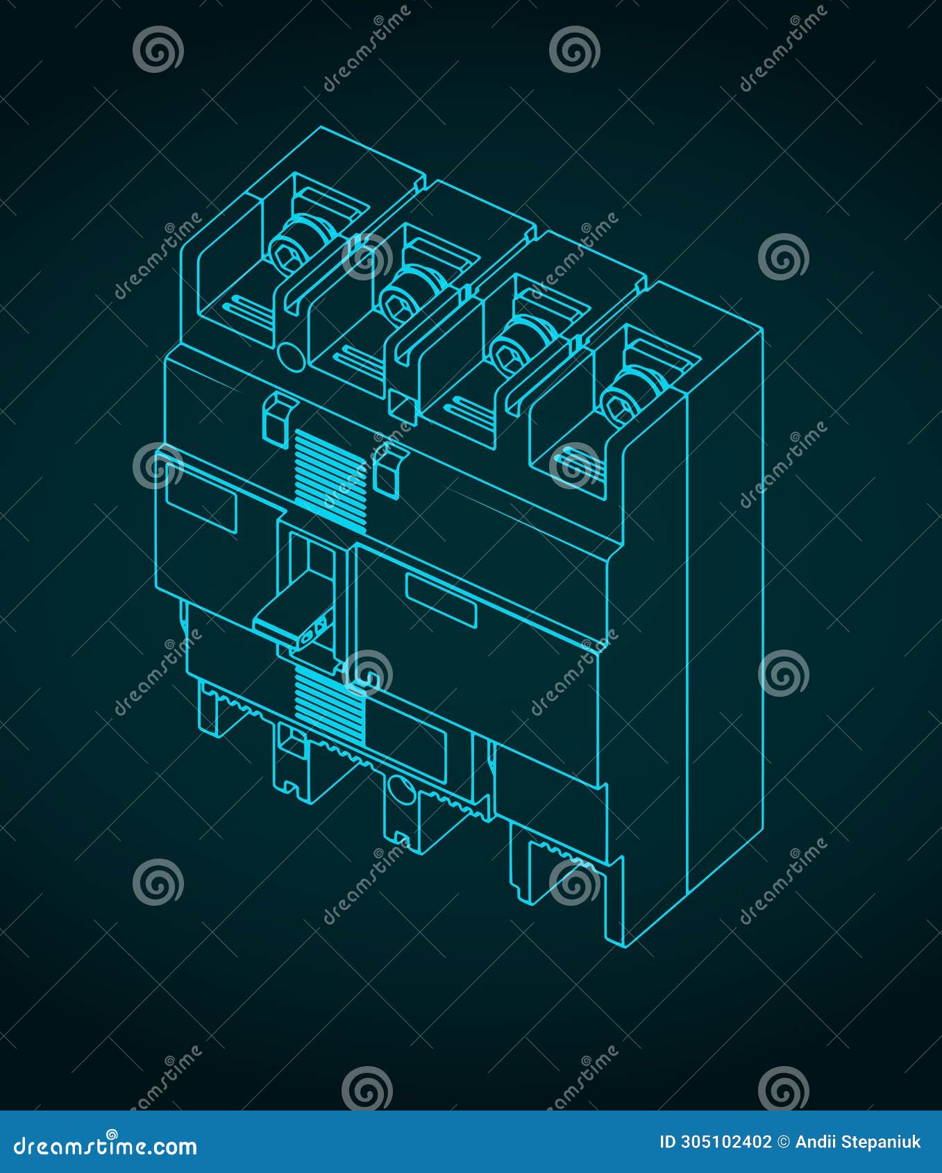 Circuit breaker blueprint stock illustration. Illustration of breaker ...