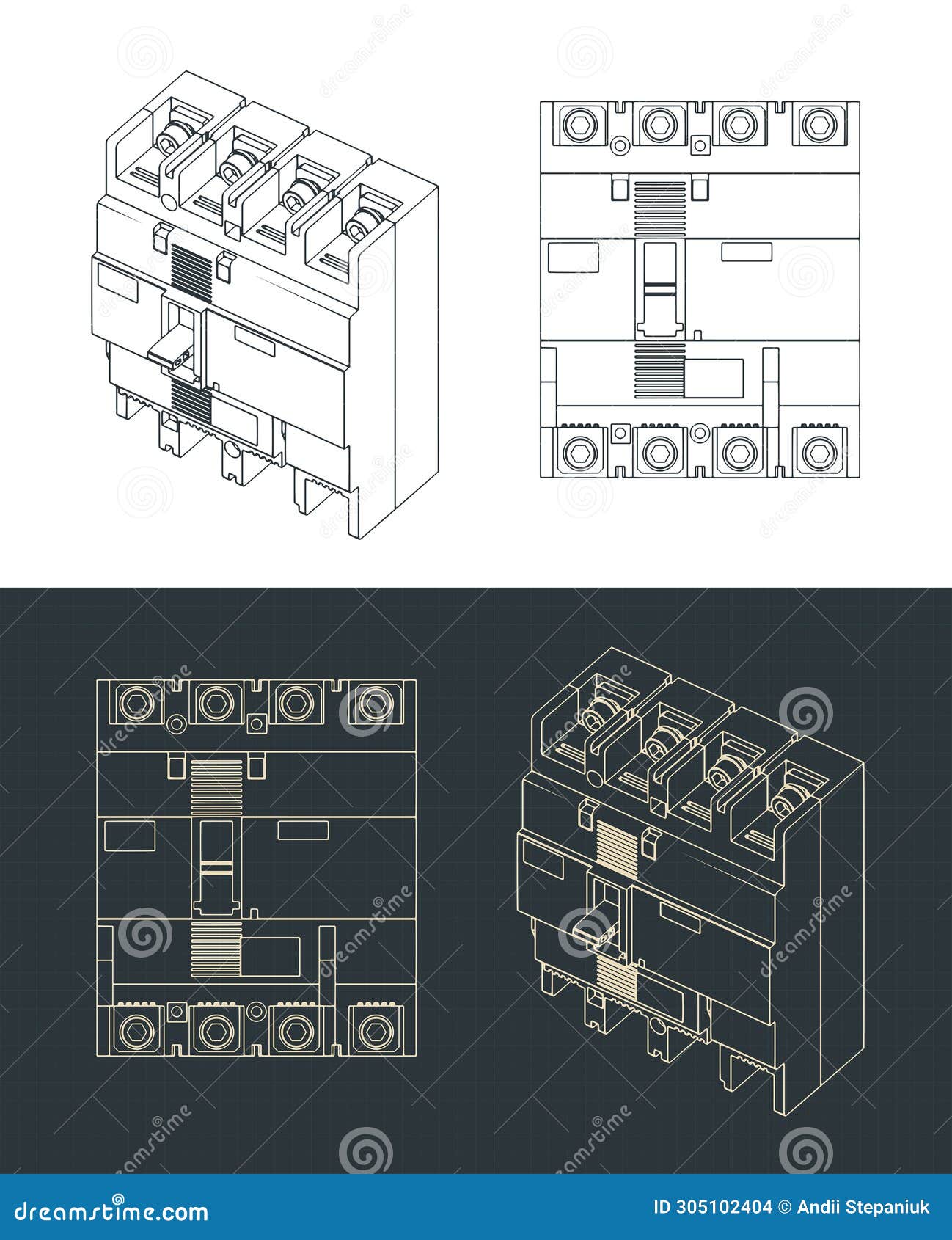 Circuit breaker blueprints stock illustration. Illustration of industry ...