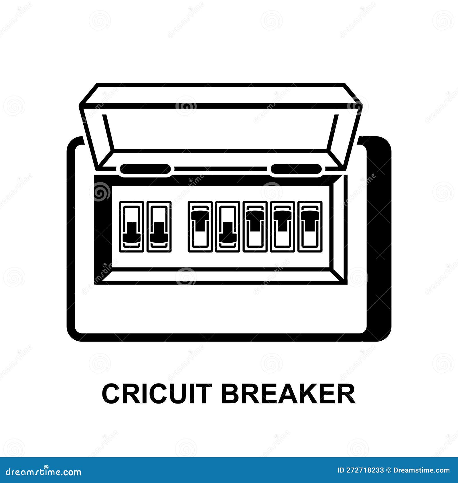 Circuit Breaker Board Icon. Fuse Board Box Stock Vector - Illustration ...