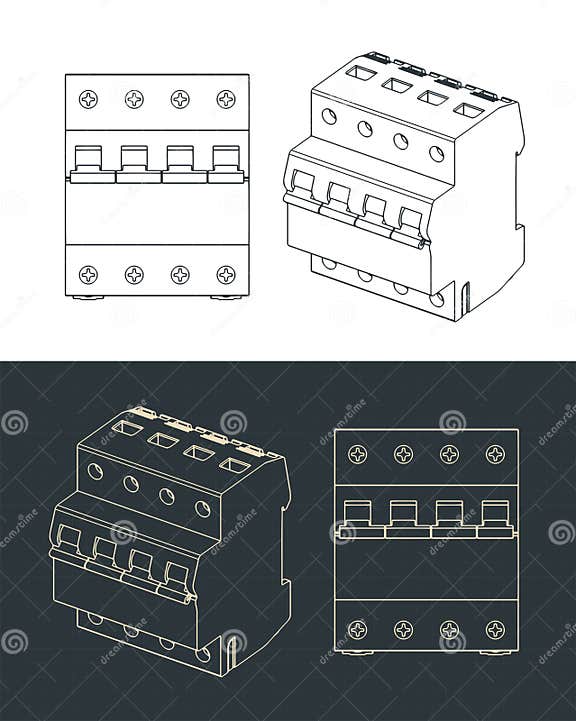 Circuit breaker drawing stock illustration. Illustration of electricity ...
