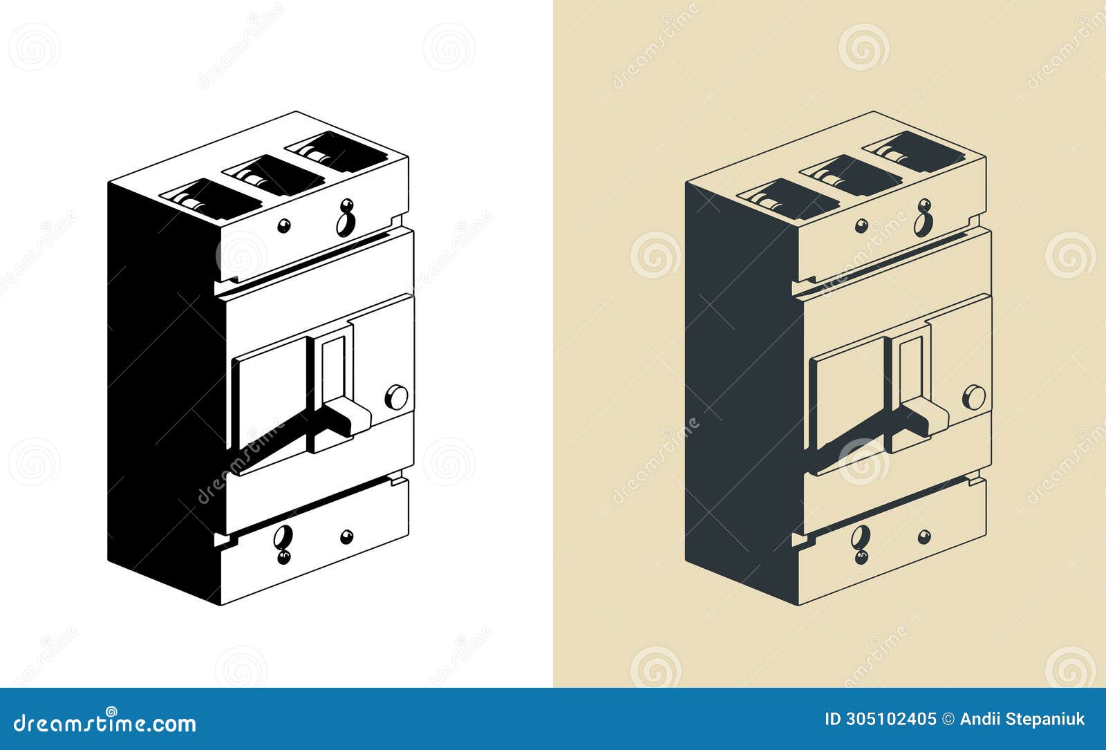 Circuit Breaker Illustrations Cartoon Vector | CartoonDealer.com #305102405