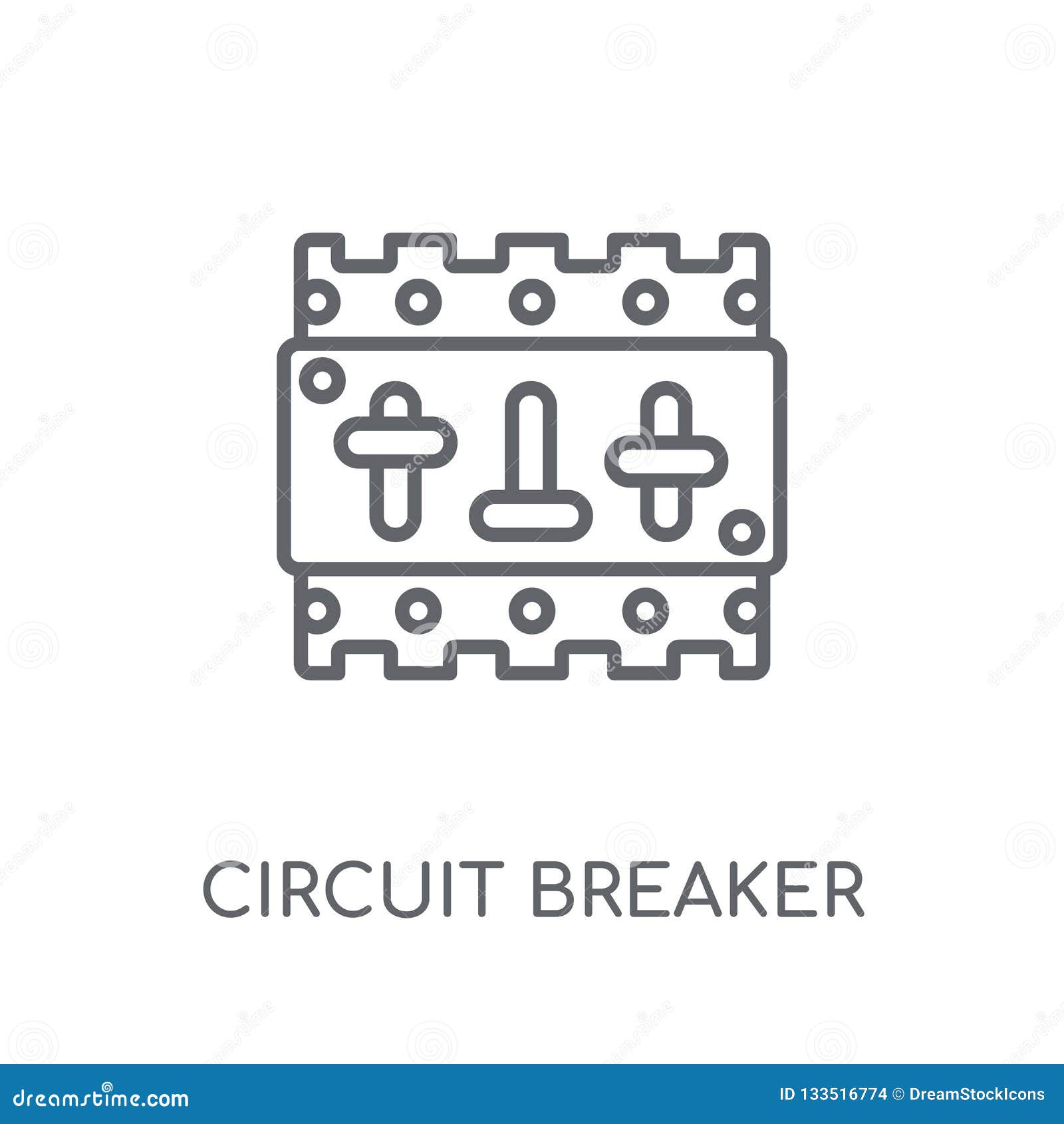 Circuit Breaker Linear Icon. Modern Outline Circuit Breaker Logo Stock ...