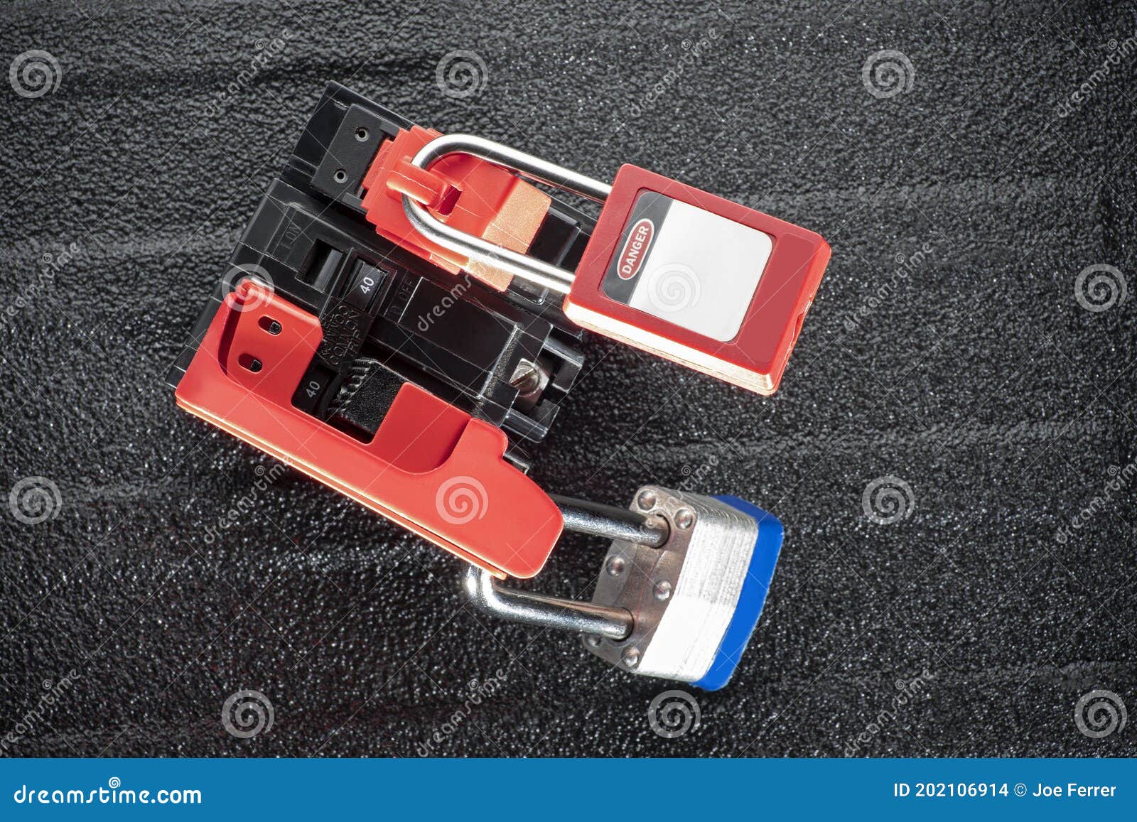 Circuit Breaker Lockout Devices on Breakers Stock Photo - Image of ...