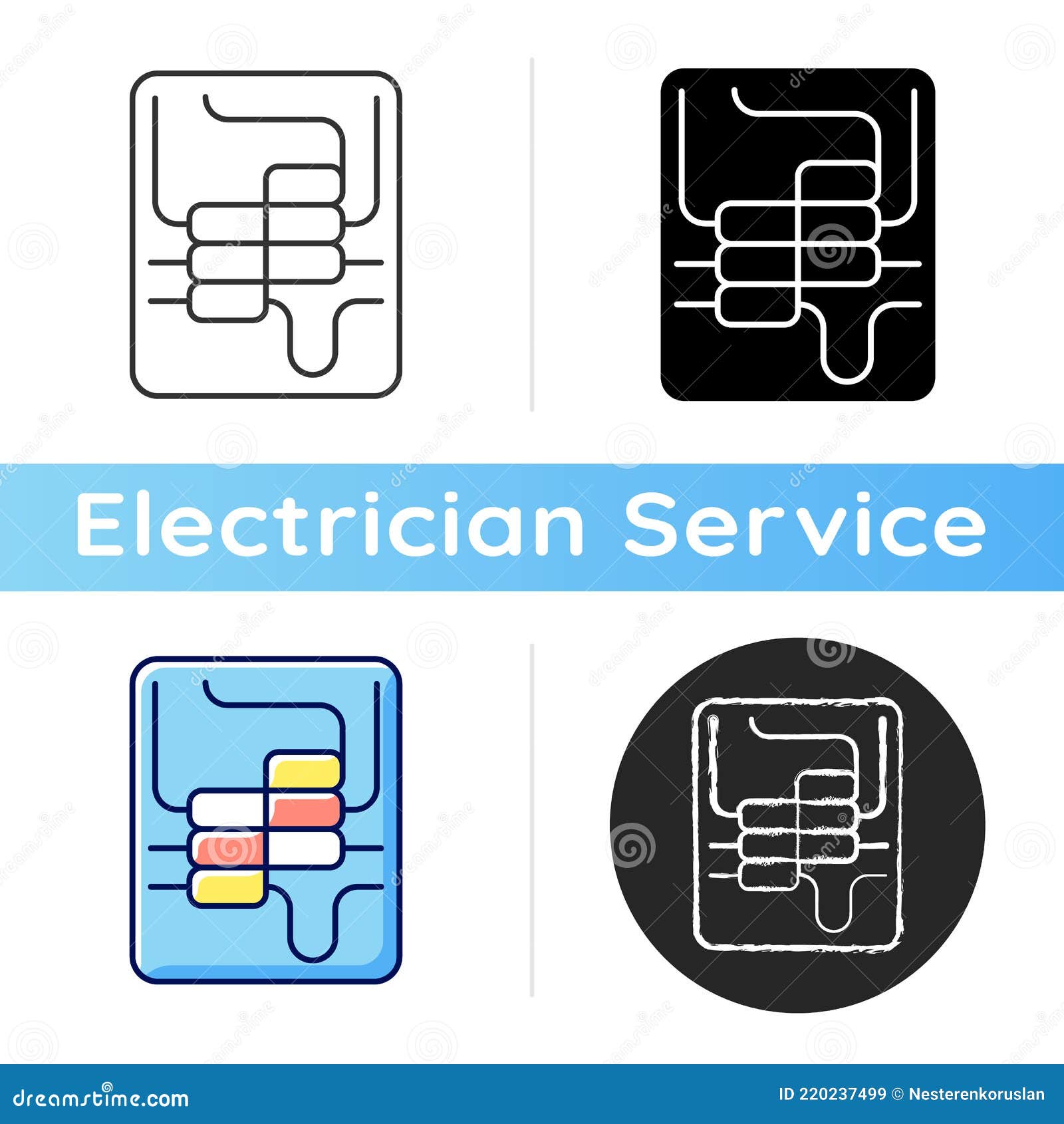 Circuit breaker panel icon stock vector. Illustration of maintenance ...