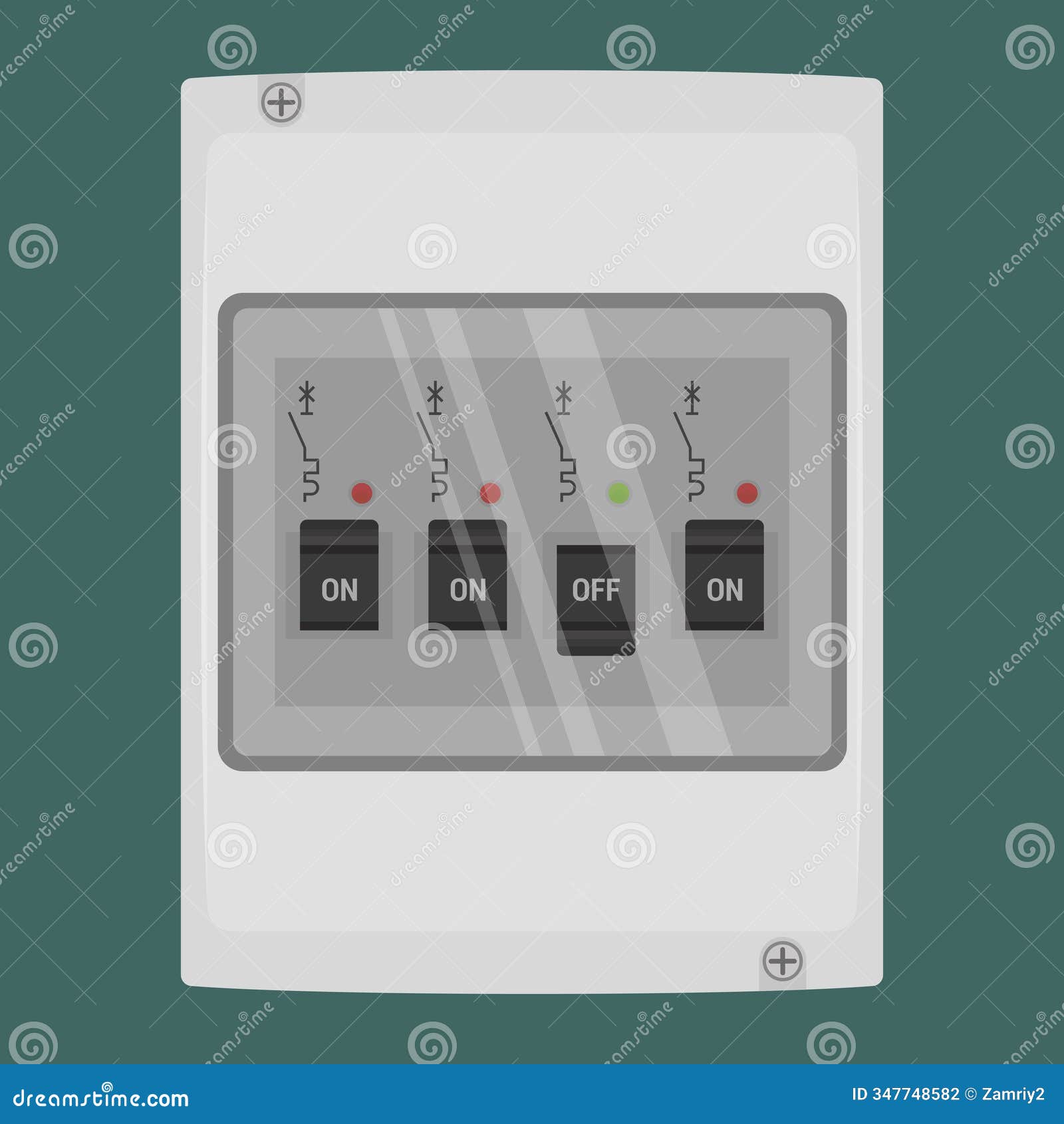 Circuit Breaker Panel with Semi Transparent Door Stock Illustration ...