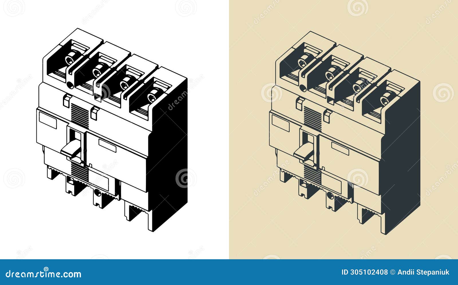 Circuit breaker stock vector. Illustration of sketches - 305102408
