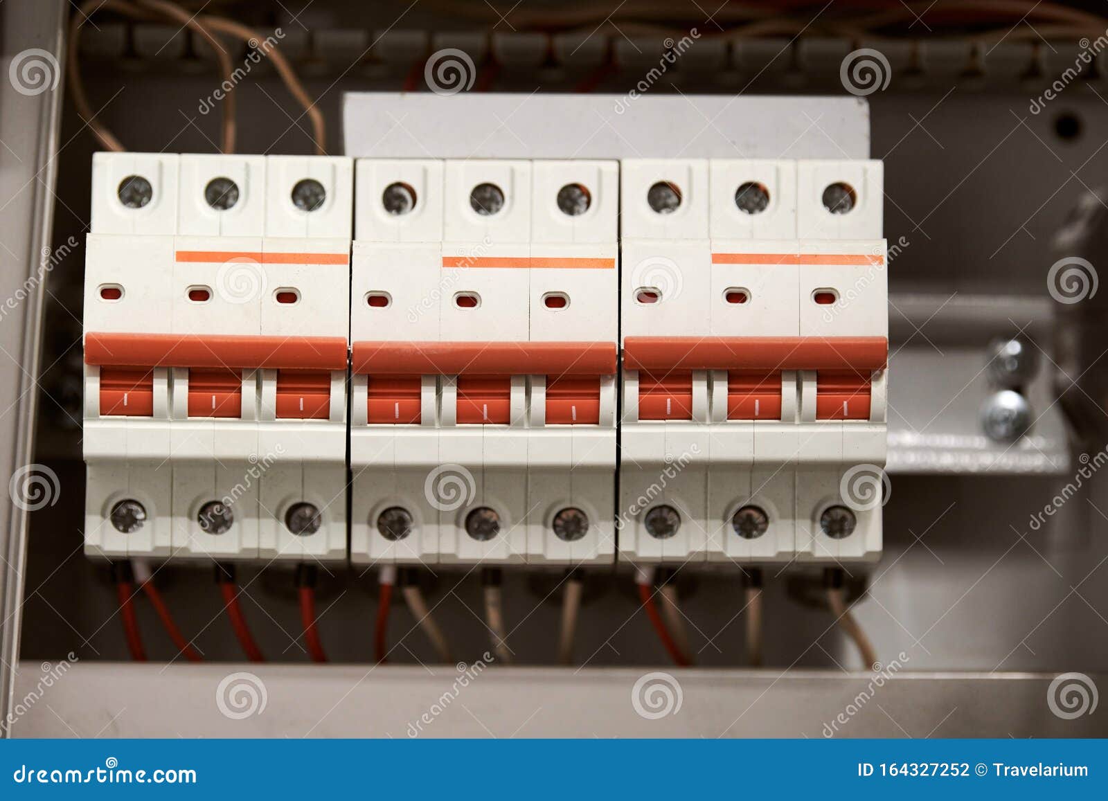 Circuit Breaker in Switch Box. Control Voltage Switchboard Stock Photo ...