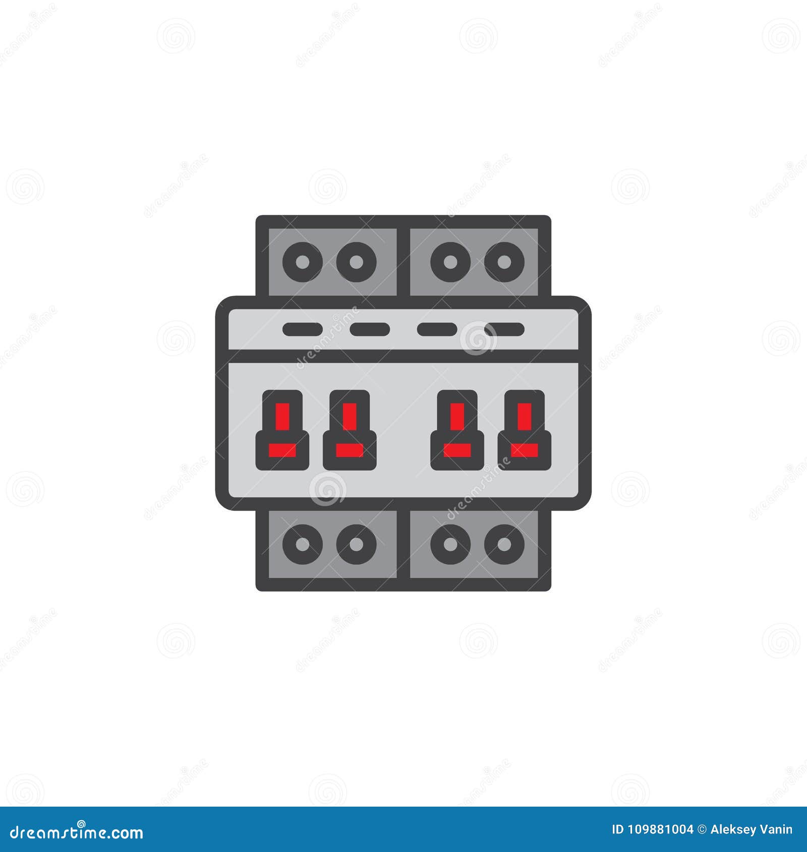 Circuit Breaker Switch Filled Outline Icon Stock Vector - Illustration ... Circuit Breaker Switch Filled Outline Icon Stock Vector - Illustration ...