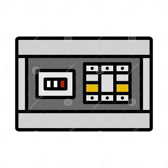 Circuit Breakers Box Icon stock vector. Illustration of outline - 249652287