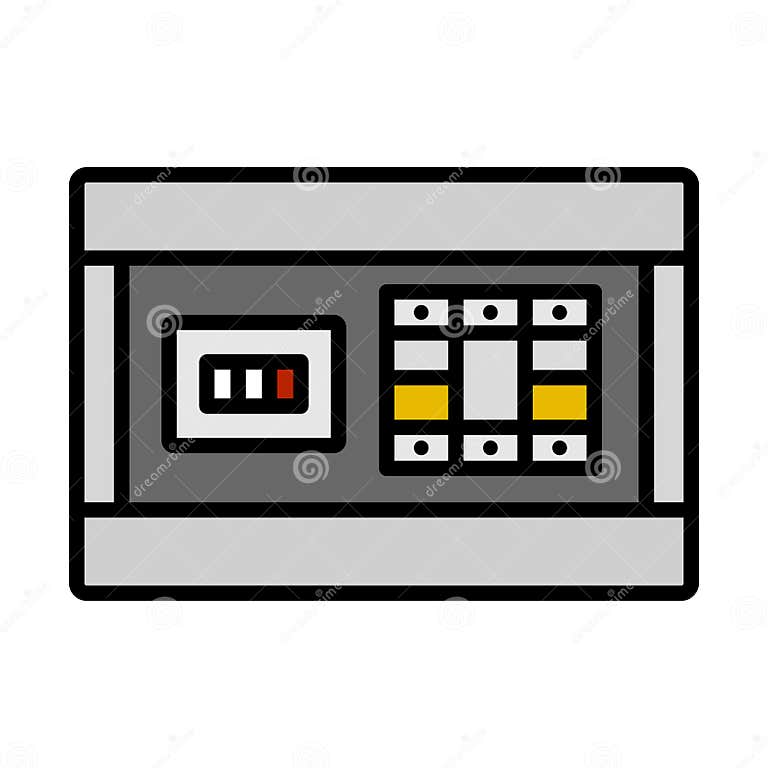 Circuit Breakers Box Icon stock vector. Illustration of outline - 249652287