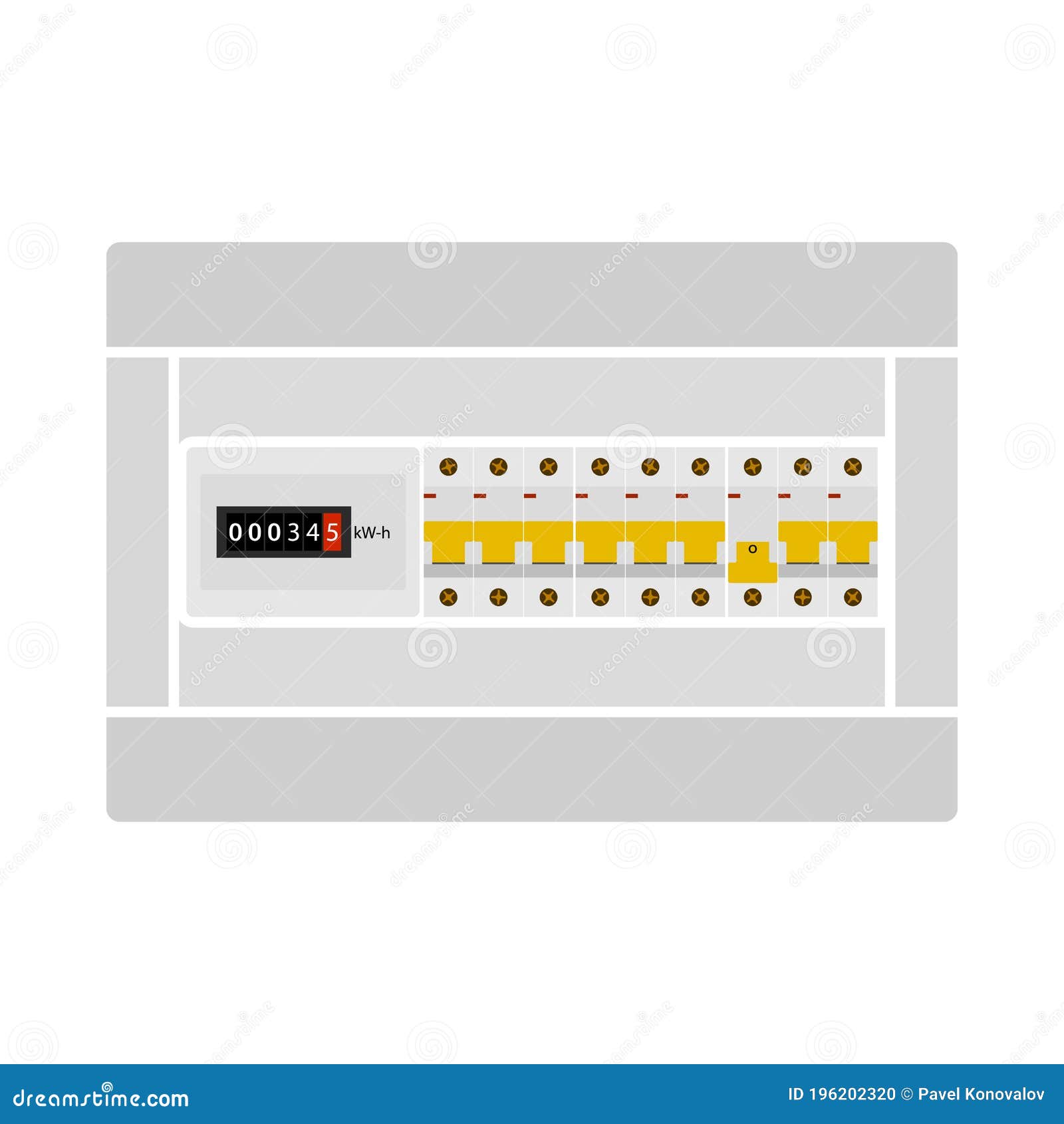 Circuit Breakers Box Icon stock vector. Illustration of voltage - 196202320