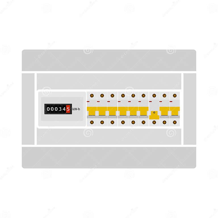 Circuit Breakers Box Icon stock vector. Illustration of voltage - 196202320