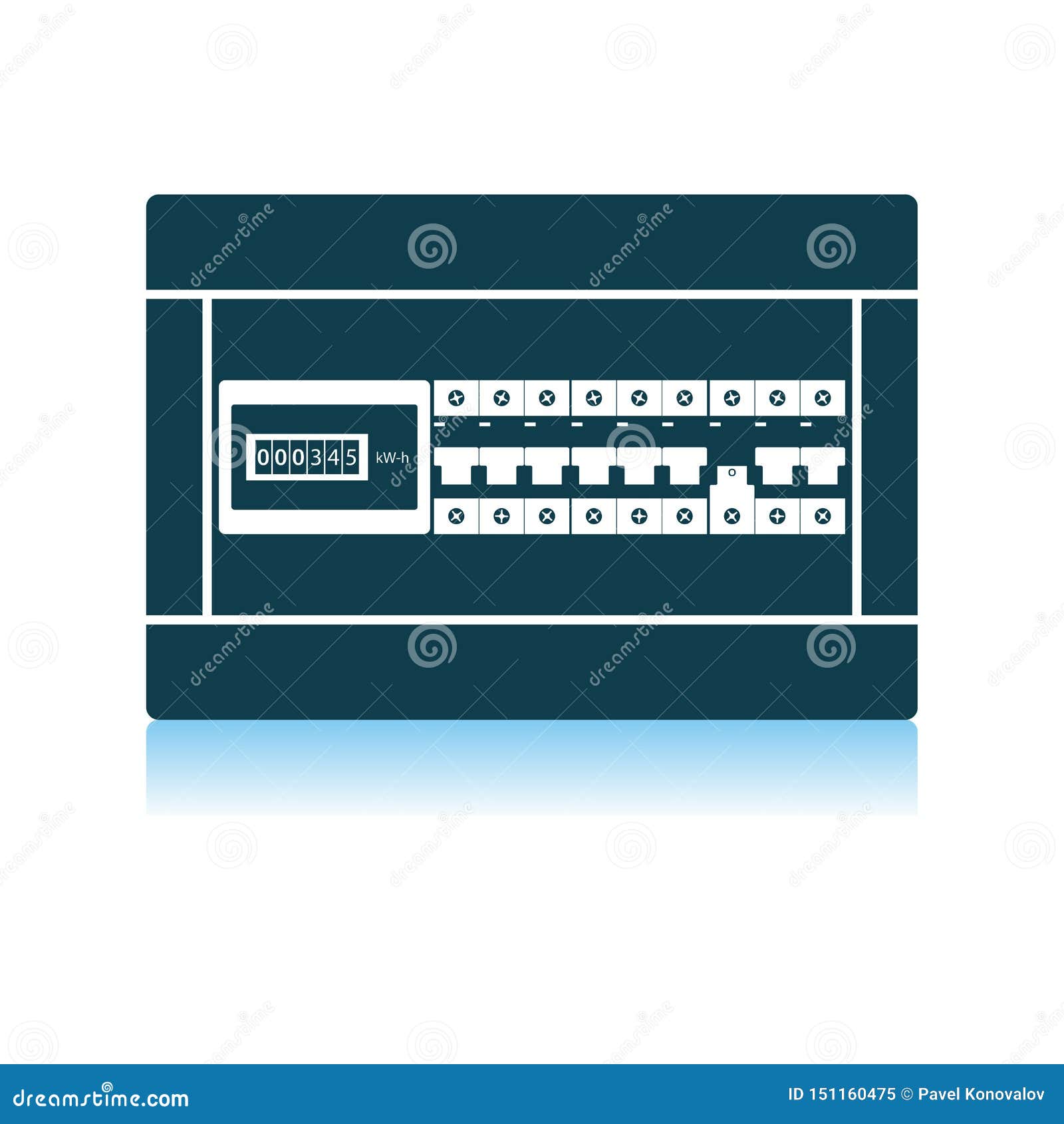 Circuit Breakers Box Icon stock vector. Illustration of element - 151160475