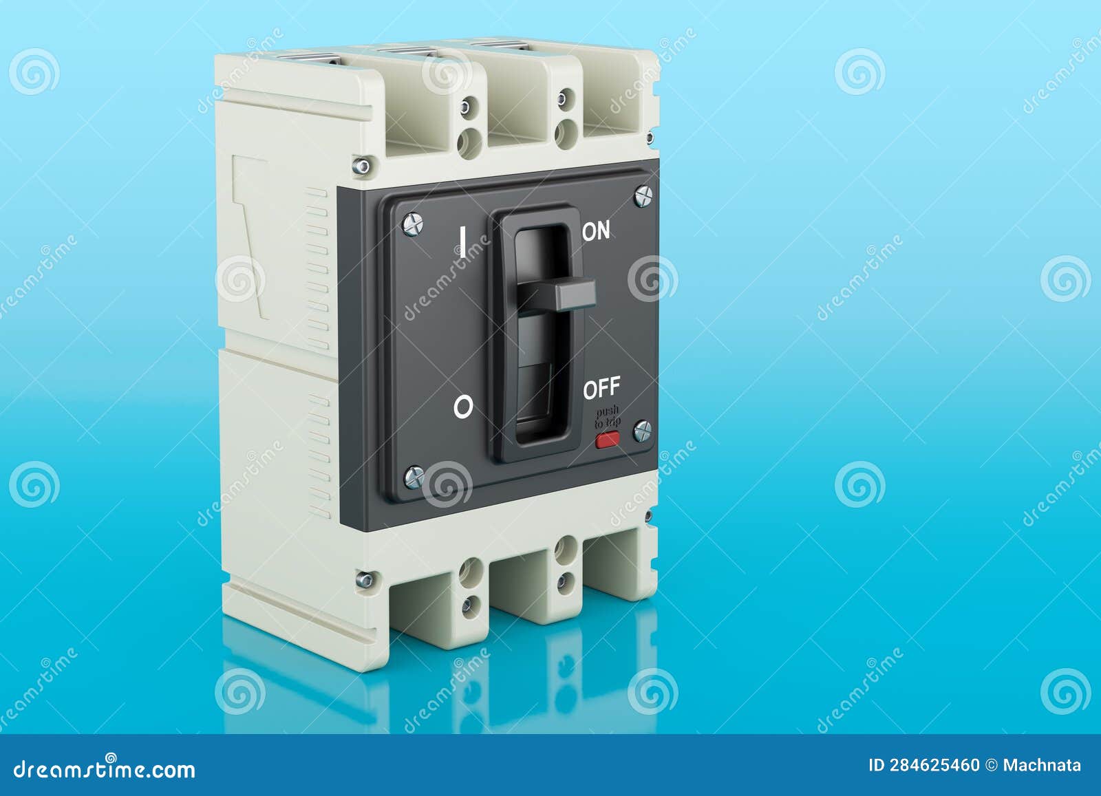 Circuit Breakers, 3D Rendering on Blue Backdrop Stock Illustration ...