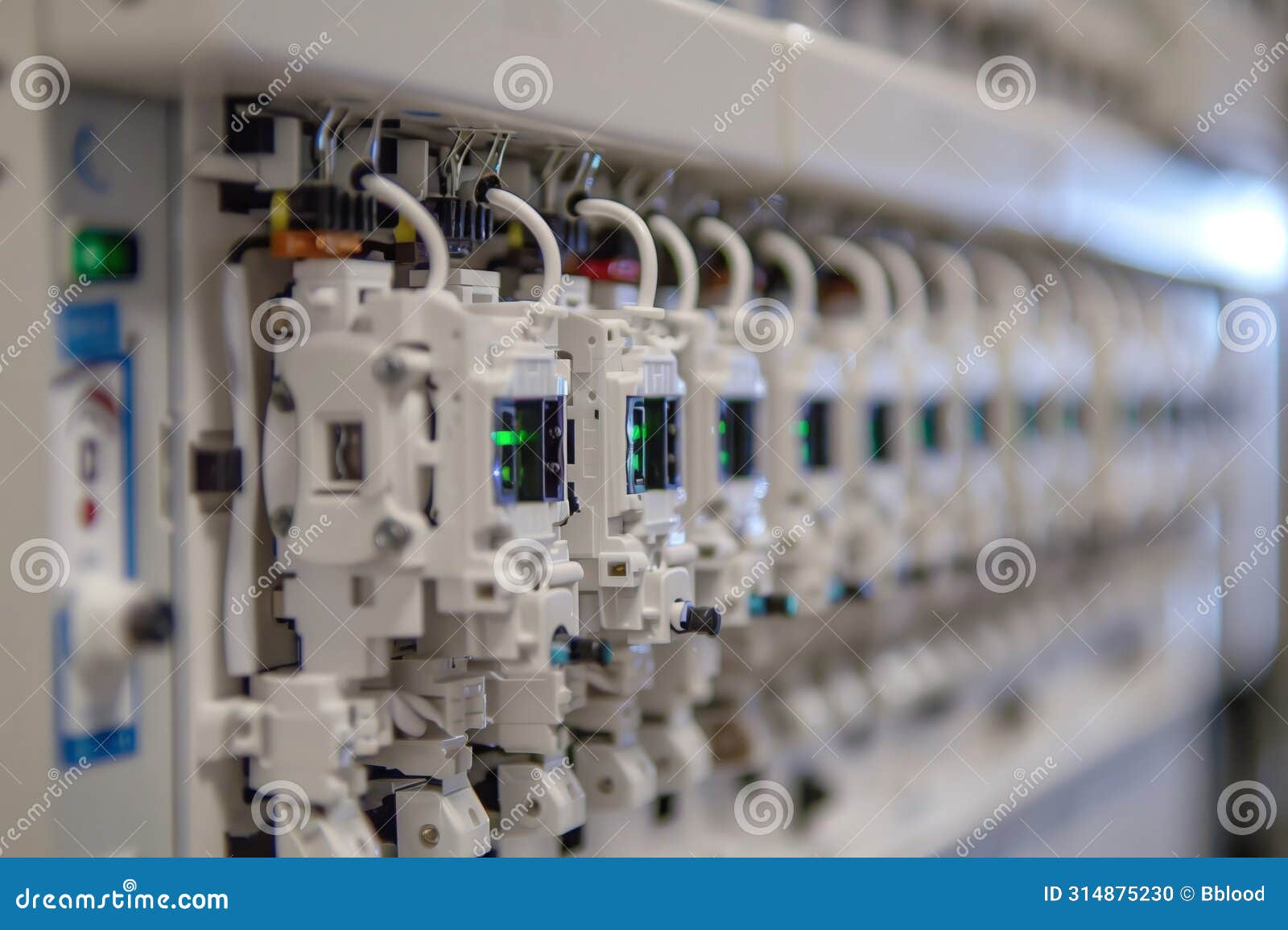 Circuit Breakers in an Electrical Panel Stock Photo - Image of ...