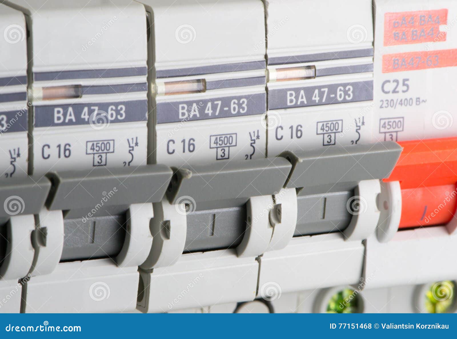 Circuit breakers stock photo. Image of electronic, device - 77151468