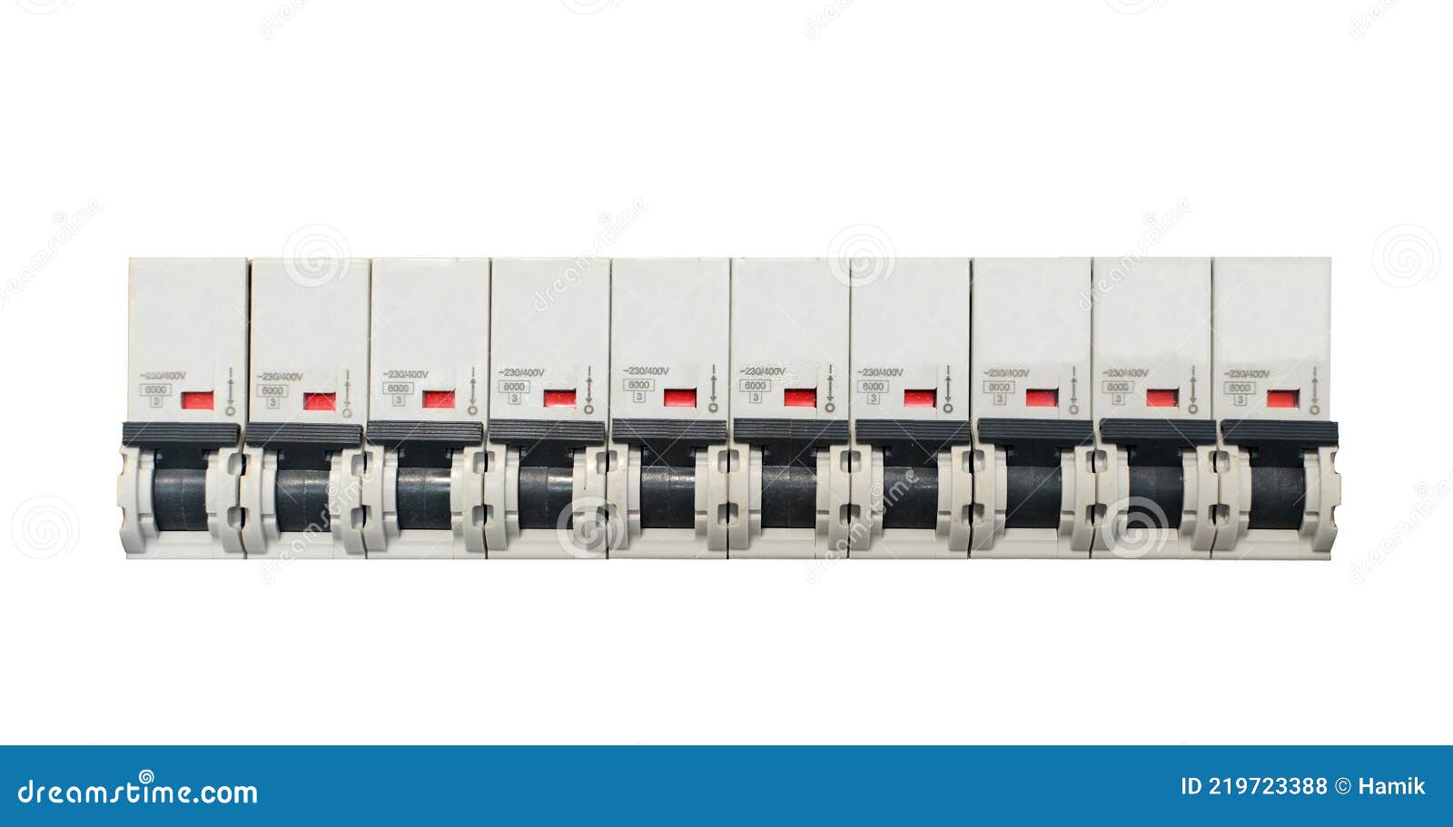 Circuit Breakers Isolated on White Background Stock Photo - Image of ...