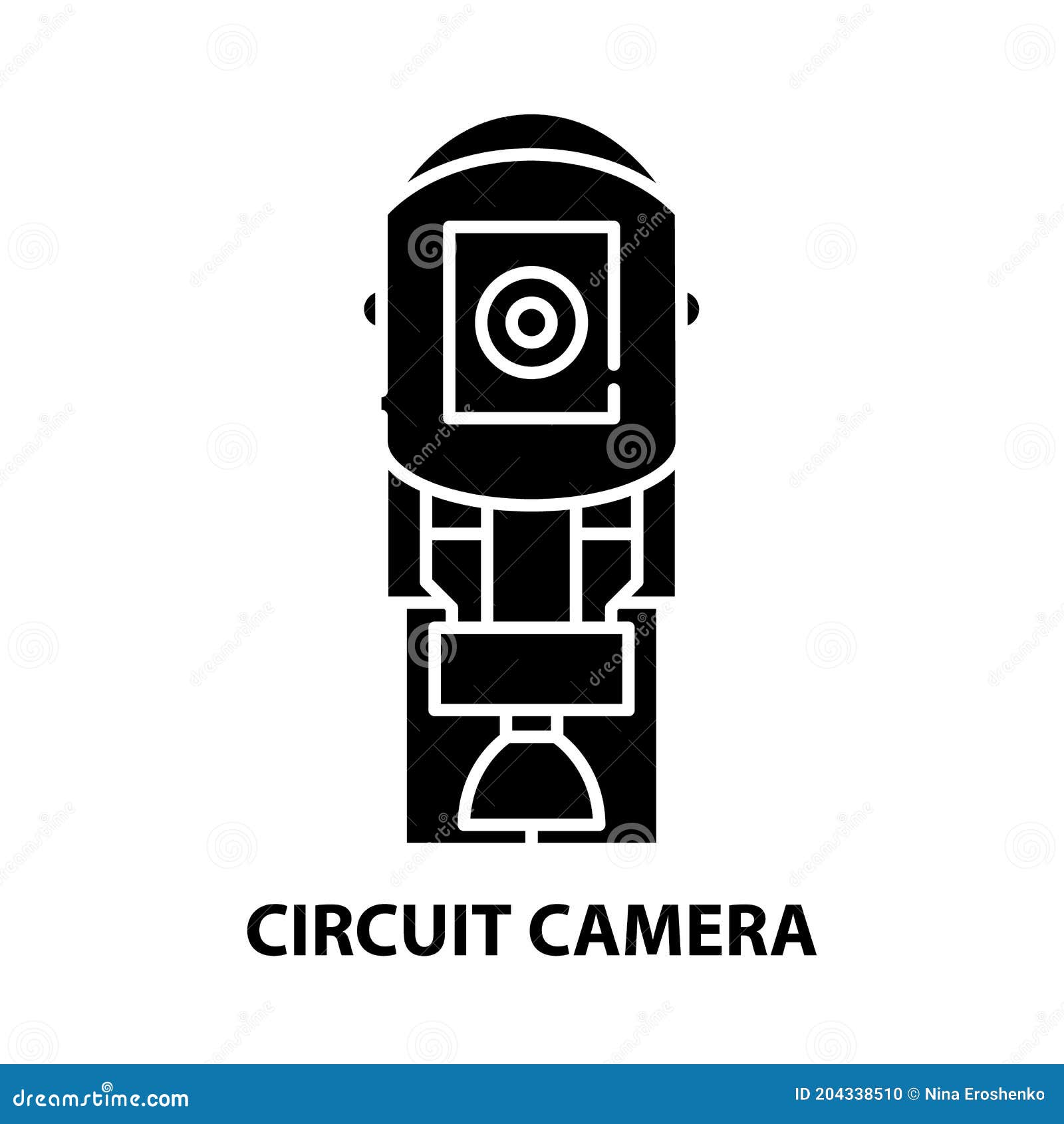 Circuit Camera Icon, Black Vector Sign with Editable Strokes, Concept ...