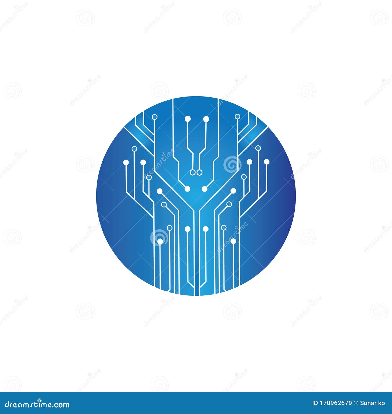 Circuit in the Circle Icon.technology Logo Design Template Symbol Icon ...