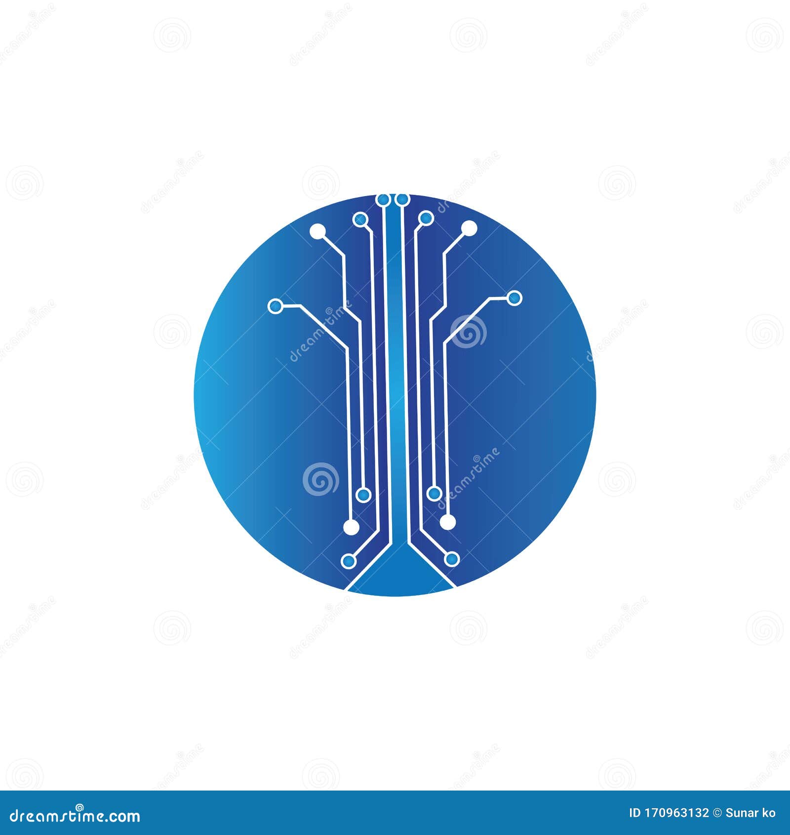Circuit in the Circle Icon.technology Logo Design Template Symbol Icon ...