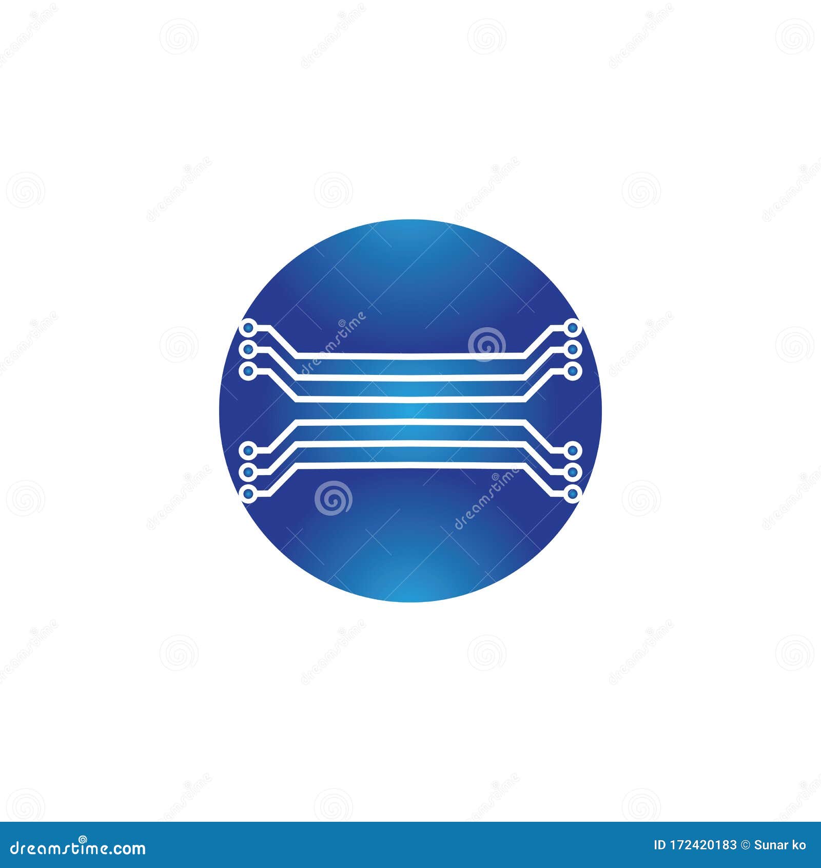 Circuit in the Circle Icon.technology Logo Design Template Symbol Icon ...