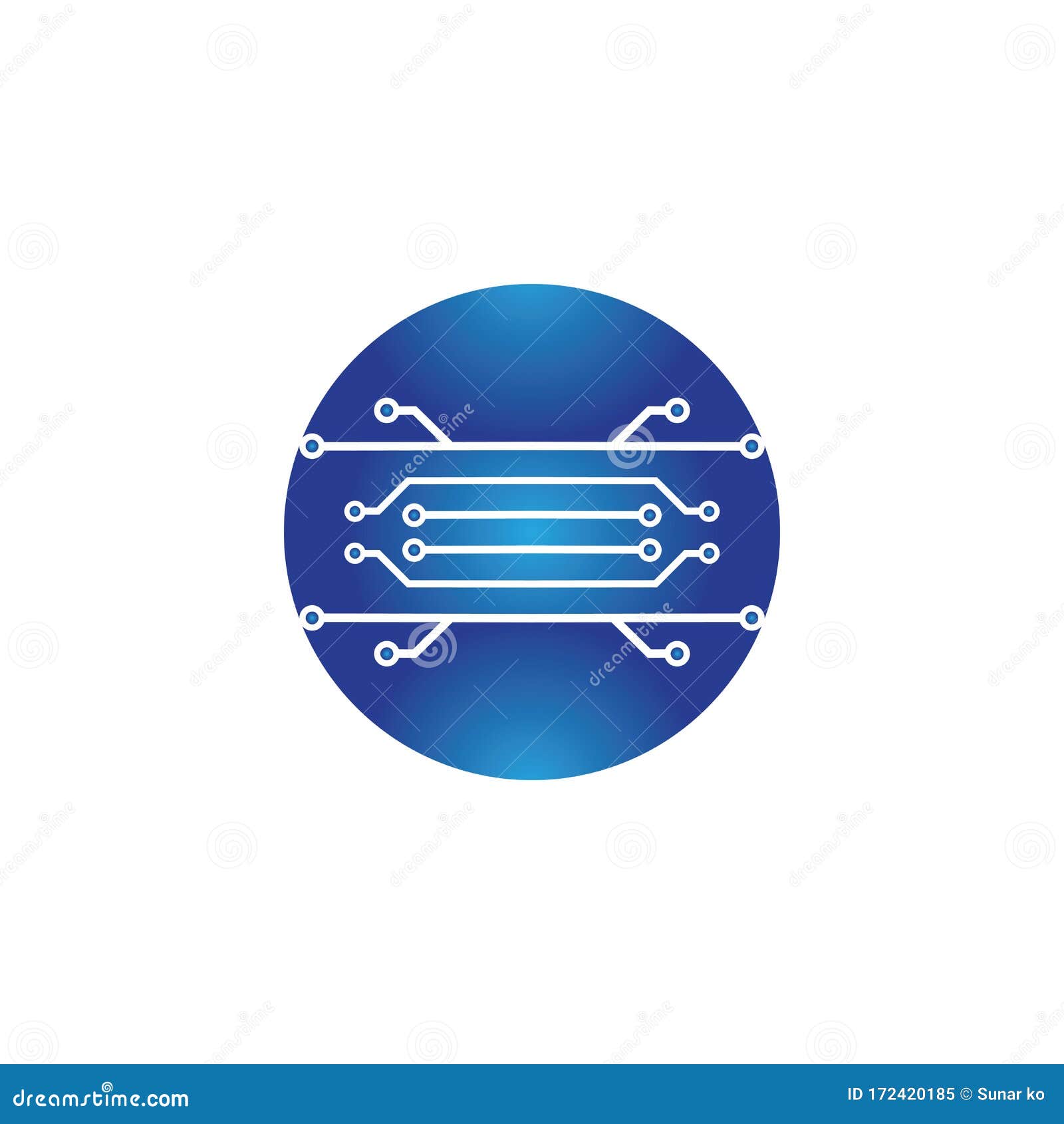 Circuit in the Circle Icon.technology Logo Design Template Symbol Icon ...