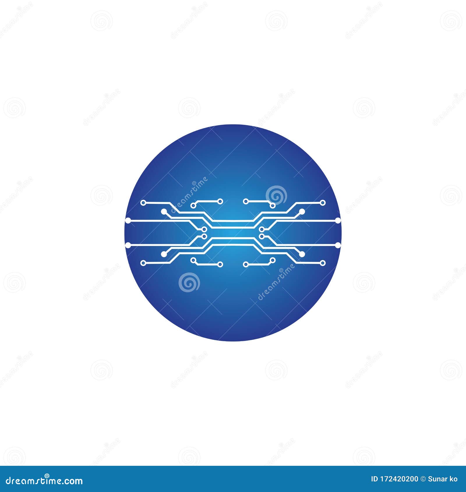 Circuit in the Circle Icon.technology Logo Design Template Symbol Icon ...