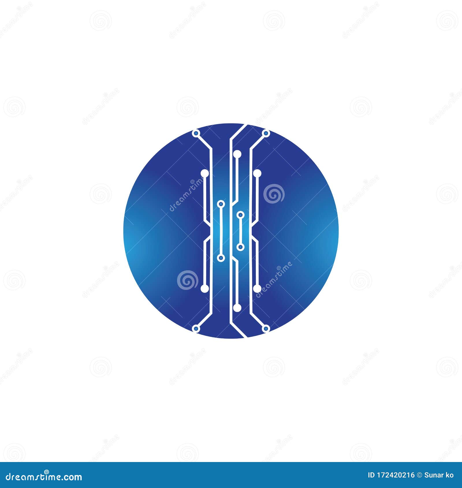 Circuit in the Circle Icon.technology Logo Design Template Symbol Icon ...
