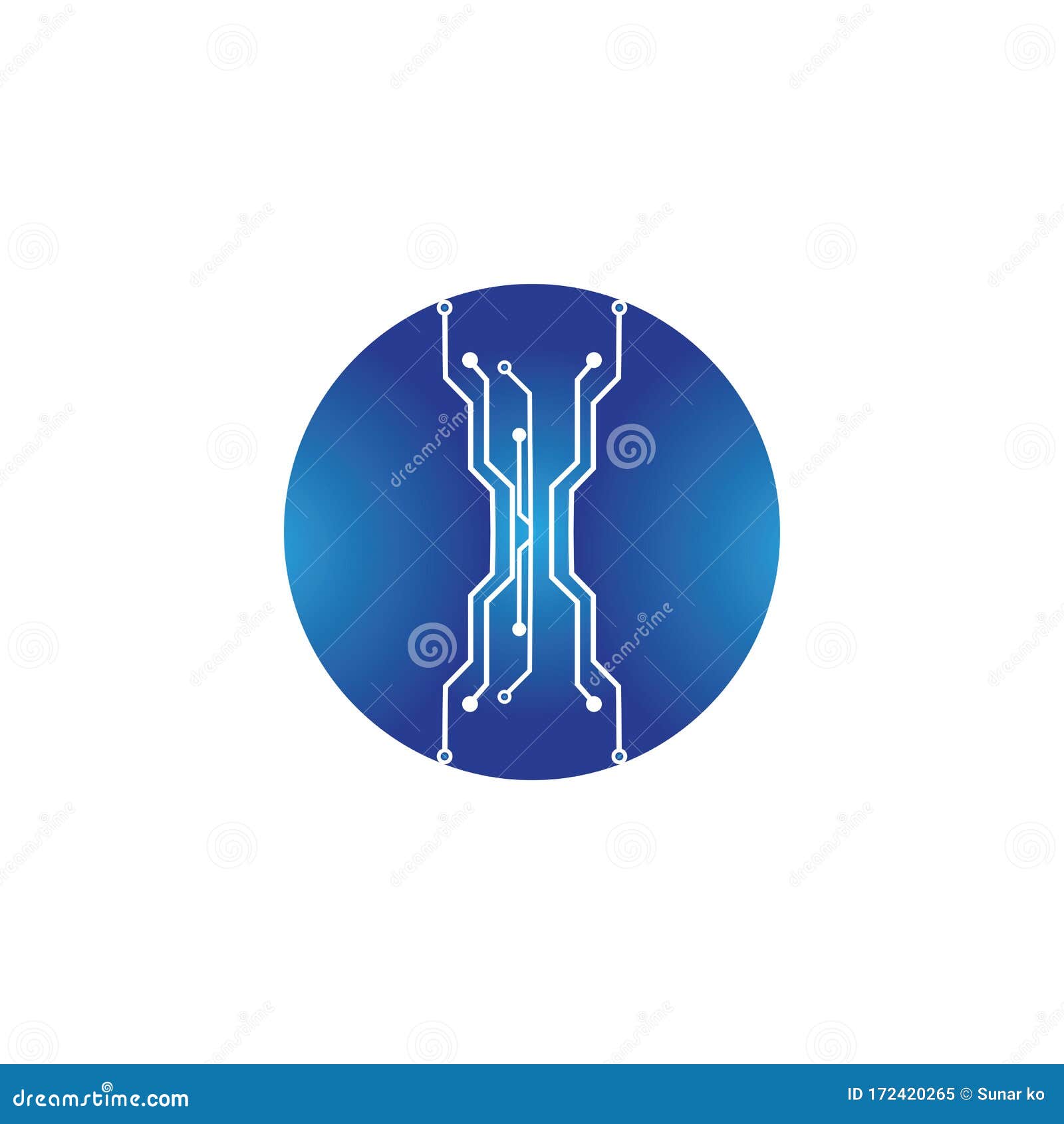 Circuit in the Circle Icon.technology Logo Design Template Symbol Icon ...