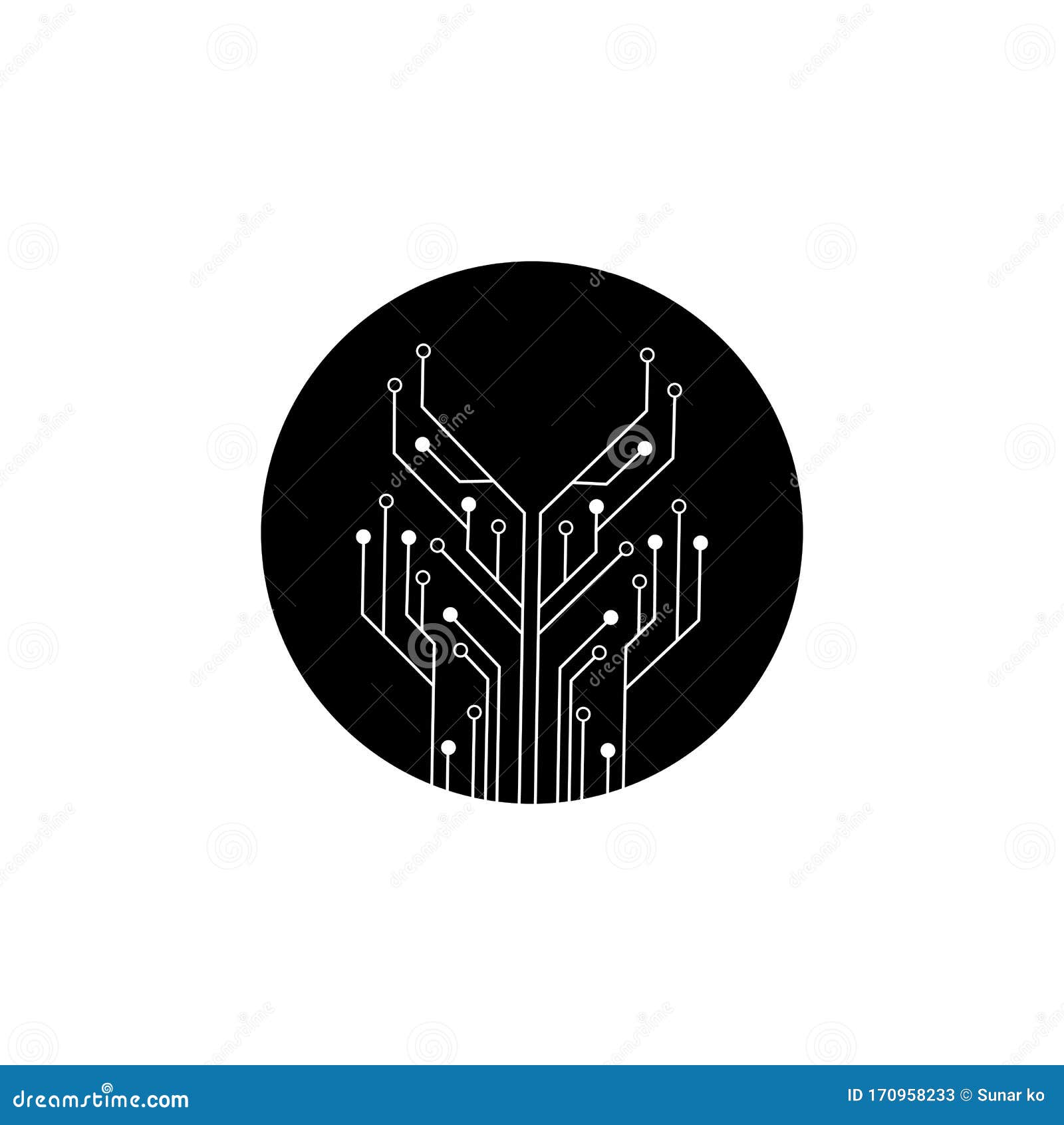 Circuit in the Circle Icon.technology Logo Design Template Symbol Icon ...