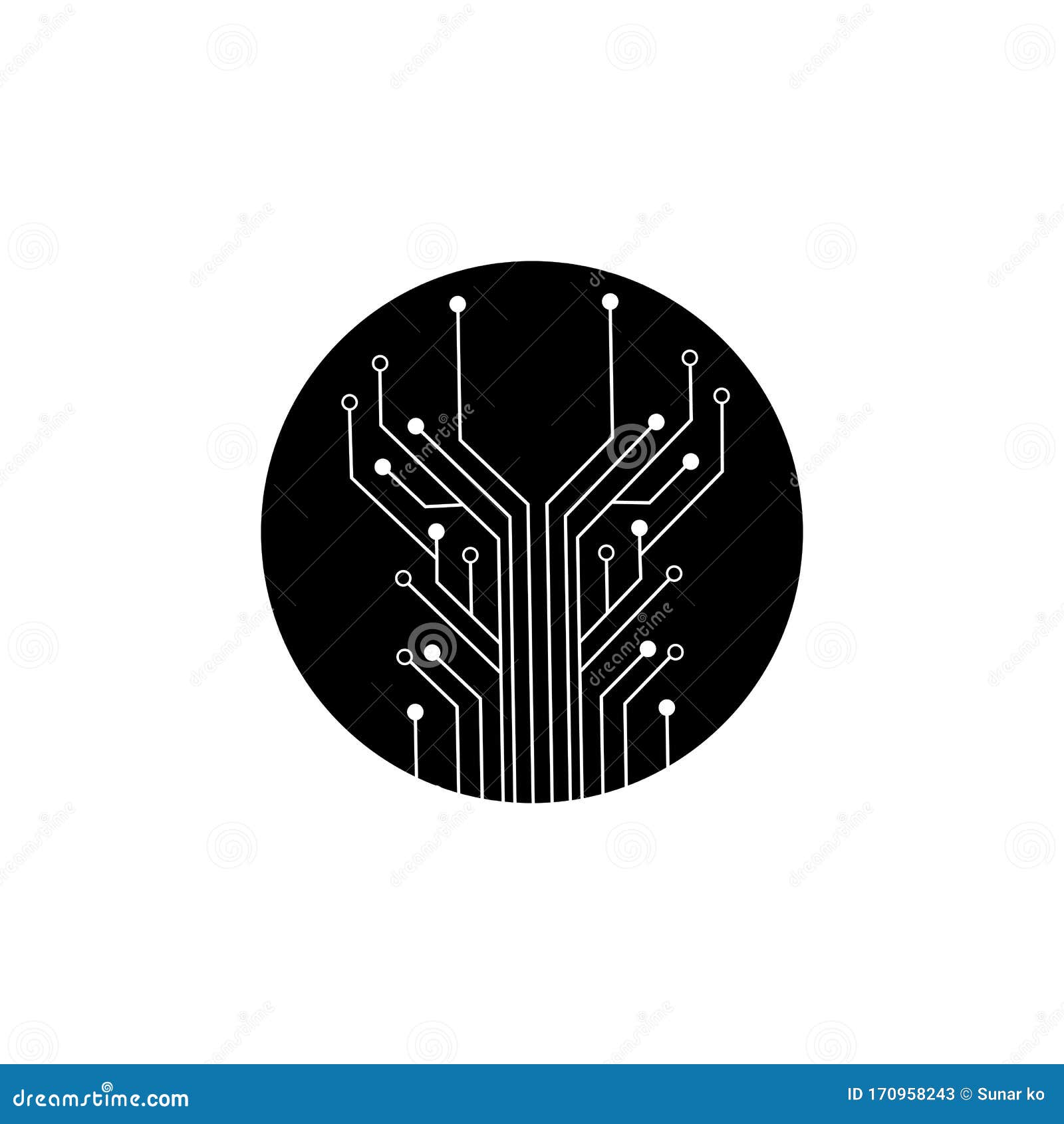 Circuit in the Circle Icon.technology Logo Design Template Symbol Icon ...
