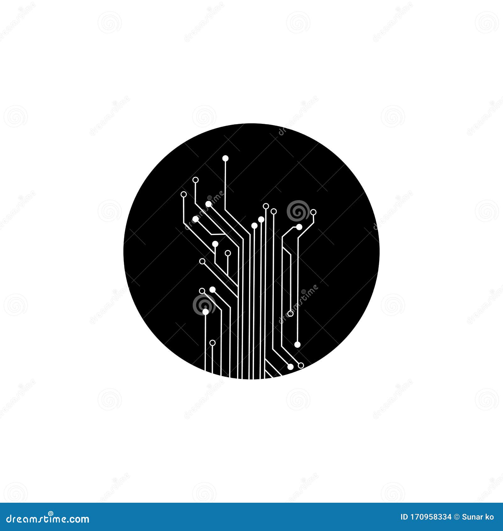 Circuit in the Circle Icon.technology Logo Design Template Symbol Icon ...