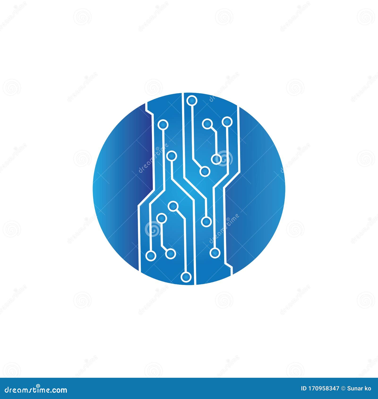 Circuit in the Circle Icon.technology Logo Design Template Symbol Icon ...