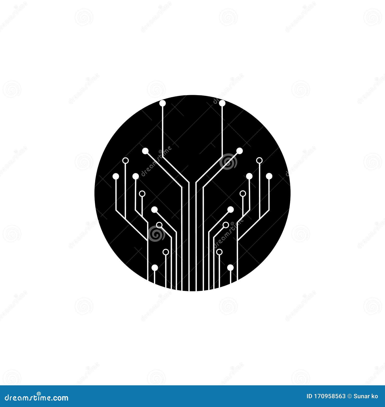 Circuit in the Circle Icon.technology Logo Design Template Symbol Icon ...