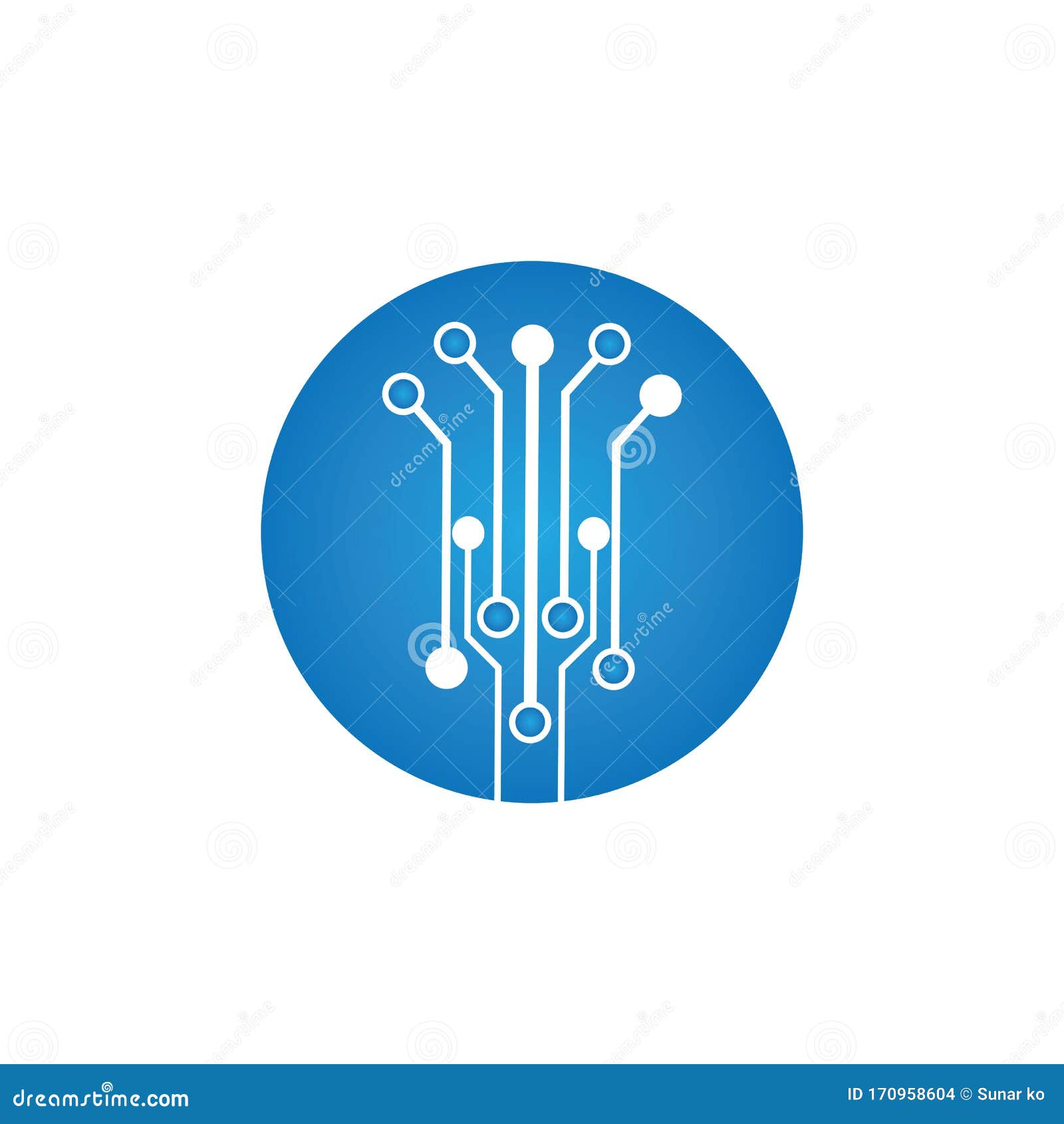 Circuit in the Circle Icon.technology Logo Design Template Symbol Icon ...