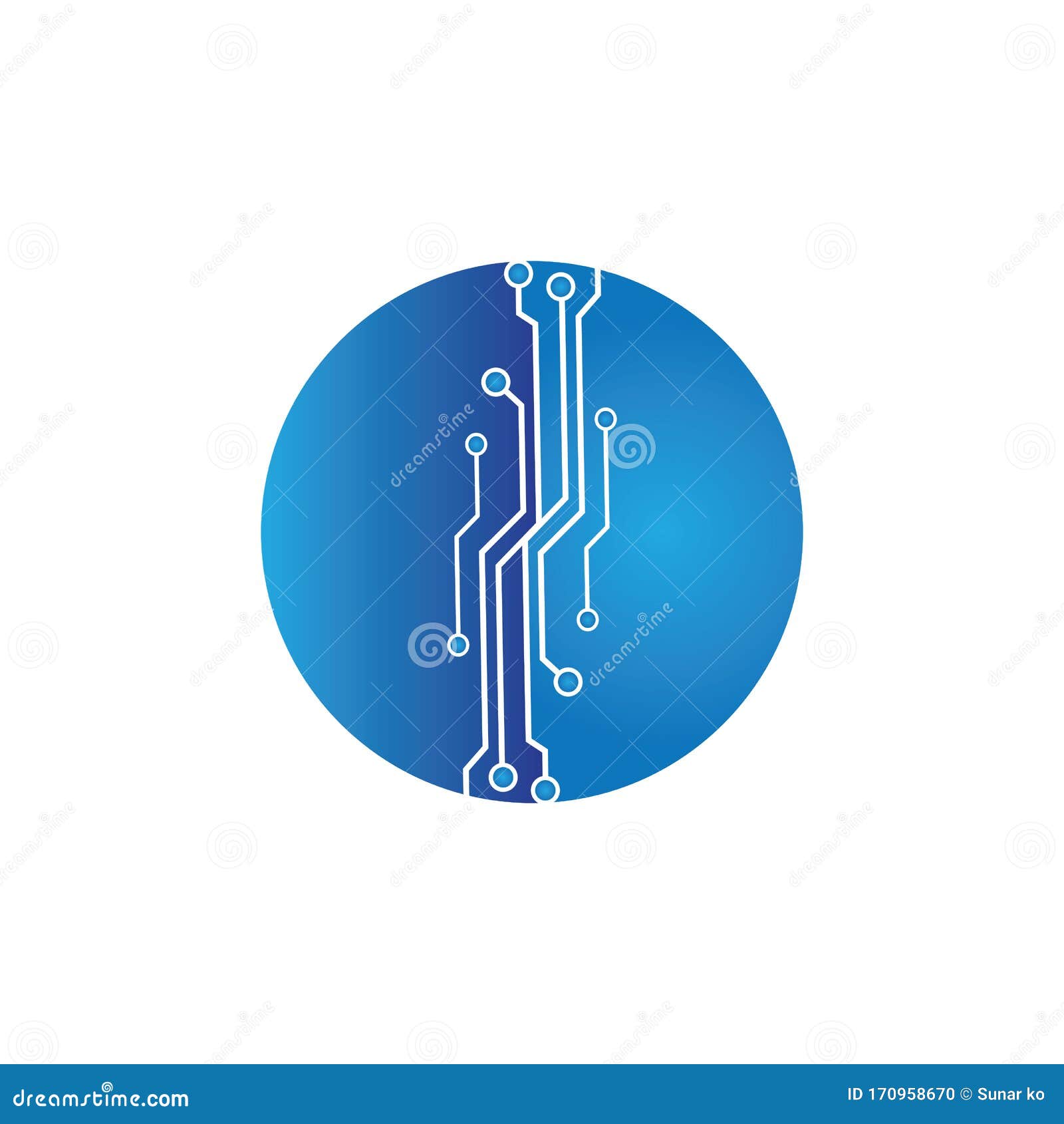Circuit in the Circle Icon.technology Logo Design Template Symbol Icon ...
