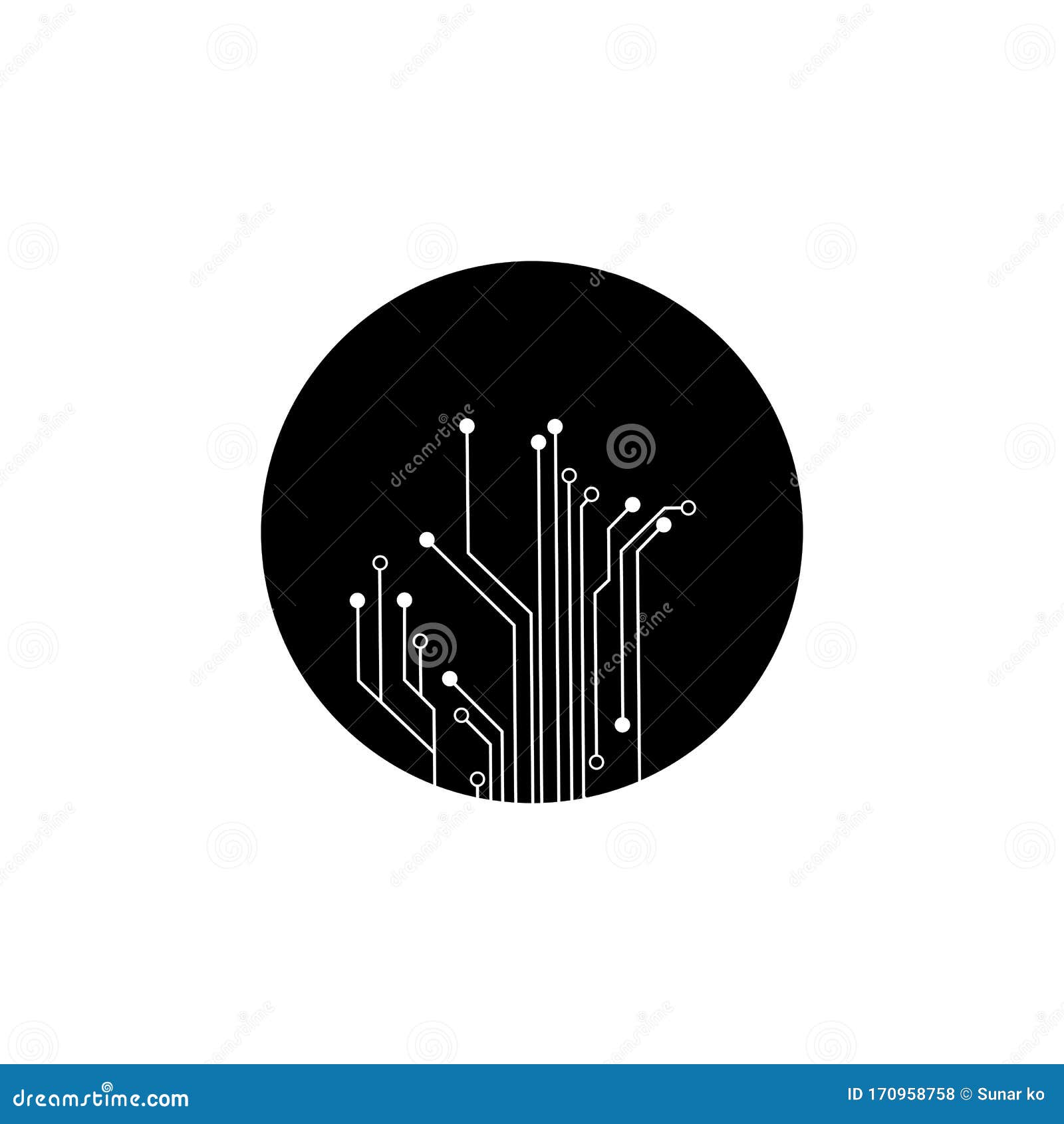 Circuit in the Circle Icon.technology Logo Design Template Symbol Icon ...