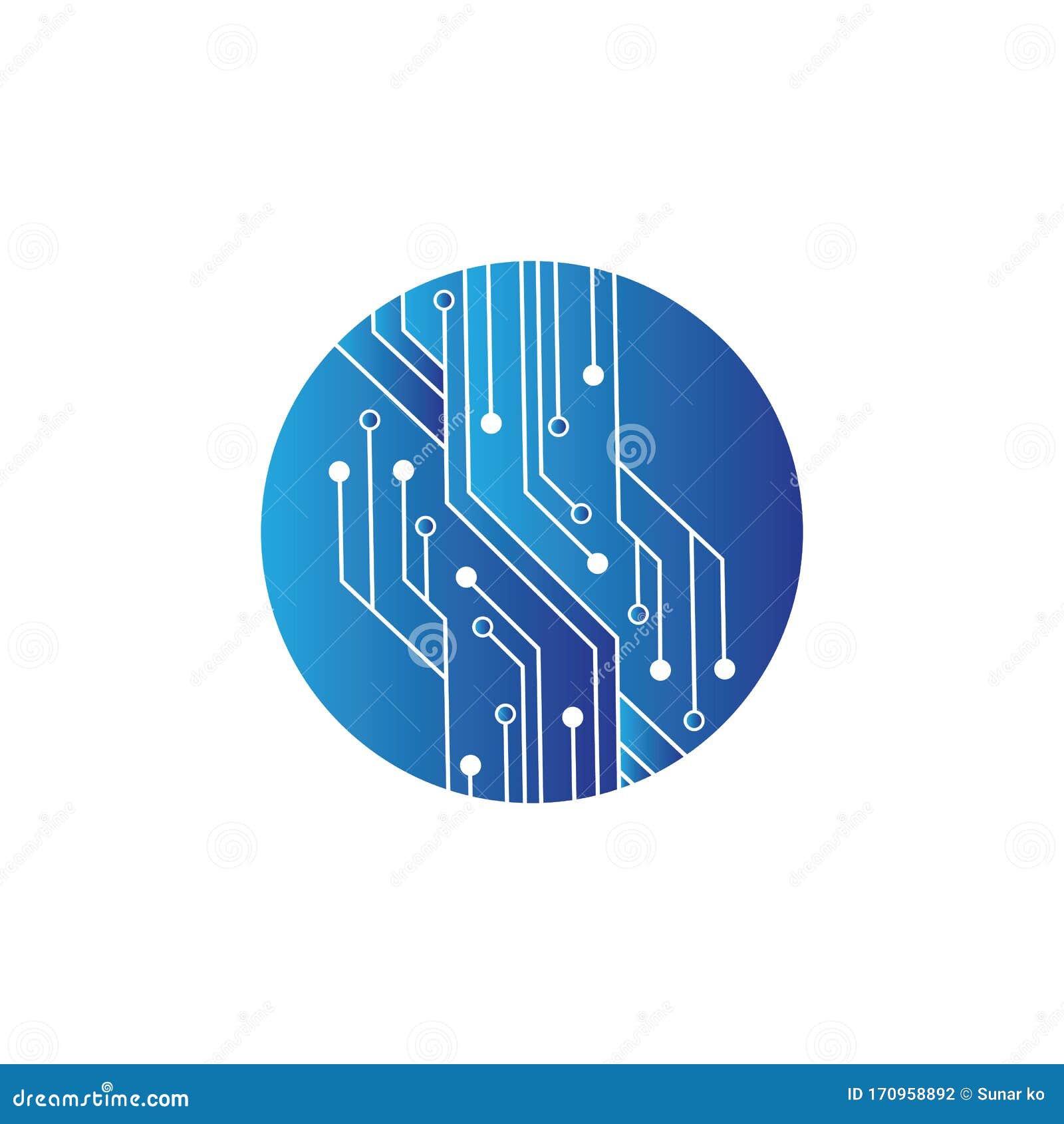 Circuit in the Circle Icon.technology Logo Design Template Symbol Icon ...