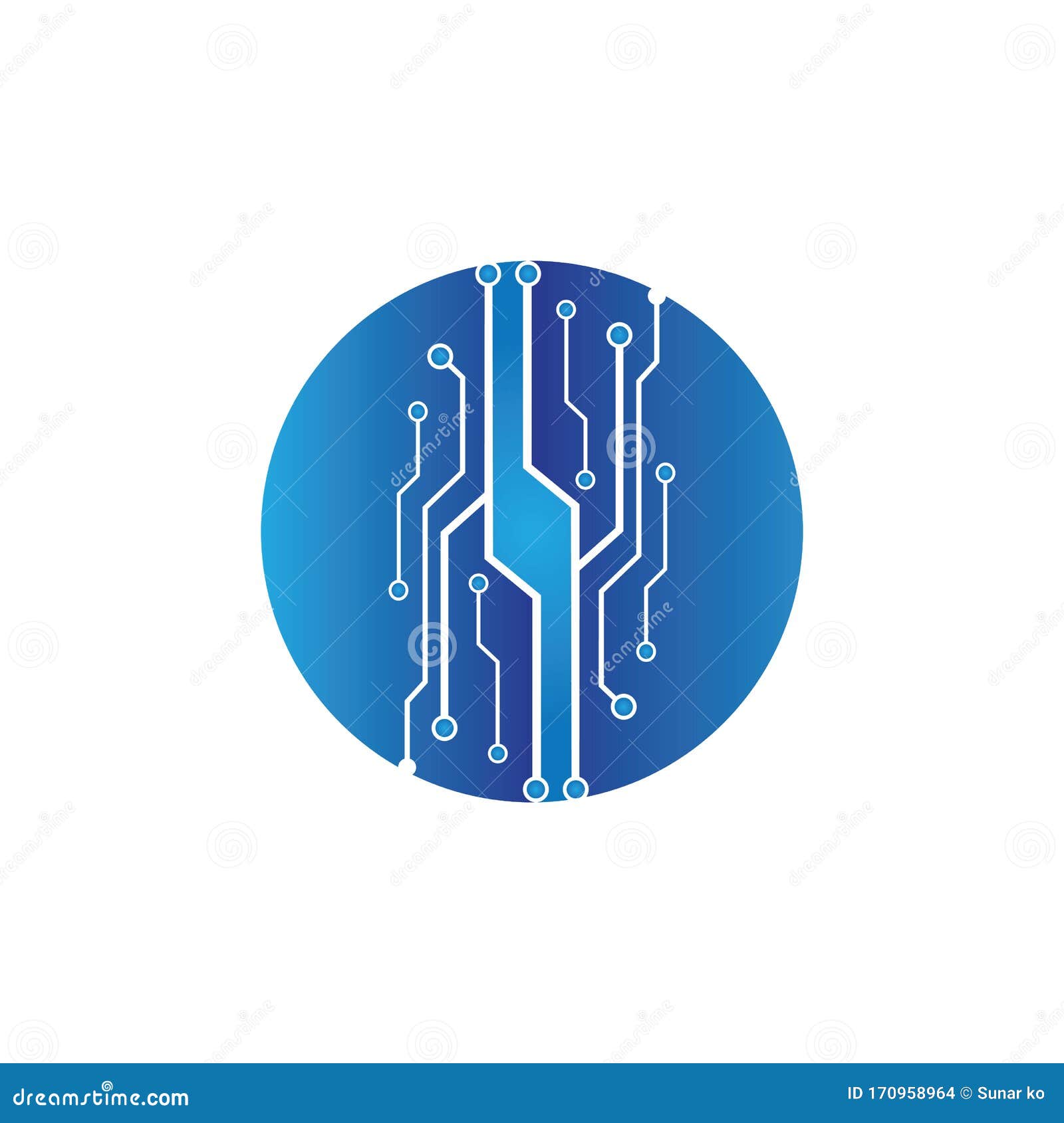 Circuit in the Circle Icon.technology Logo Design Template Symbol Icon ...