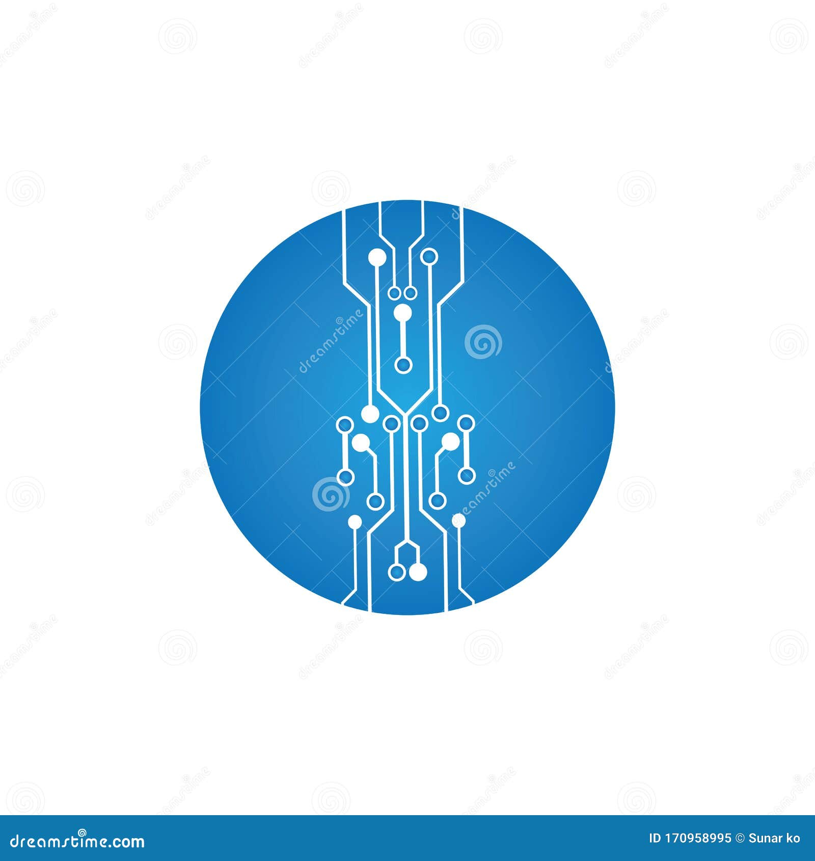 Circuit in the Circle Icon.technology Logo Design Template Symbol Icon ...