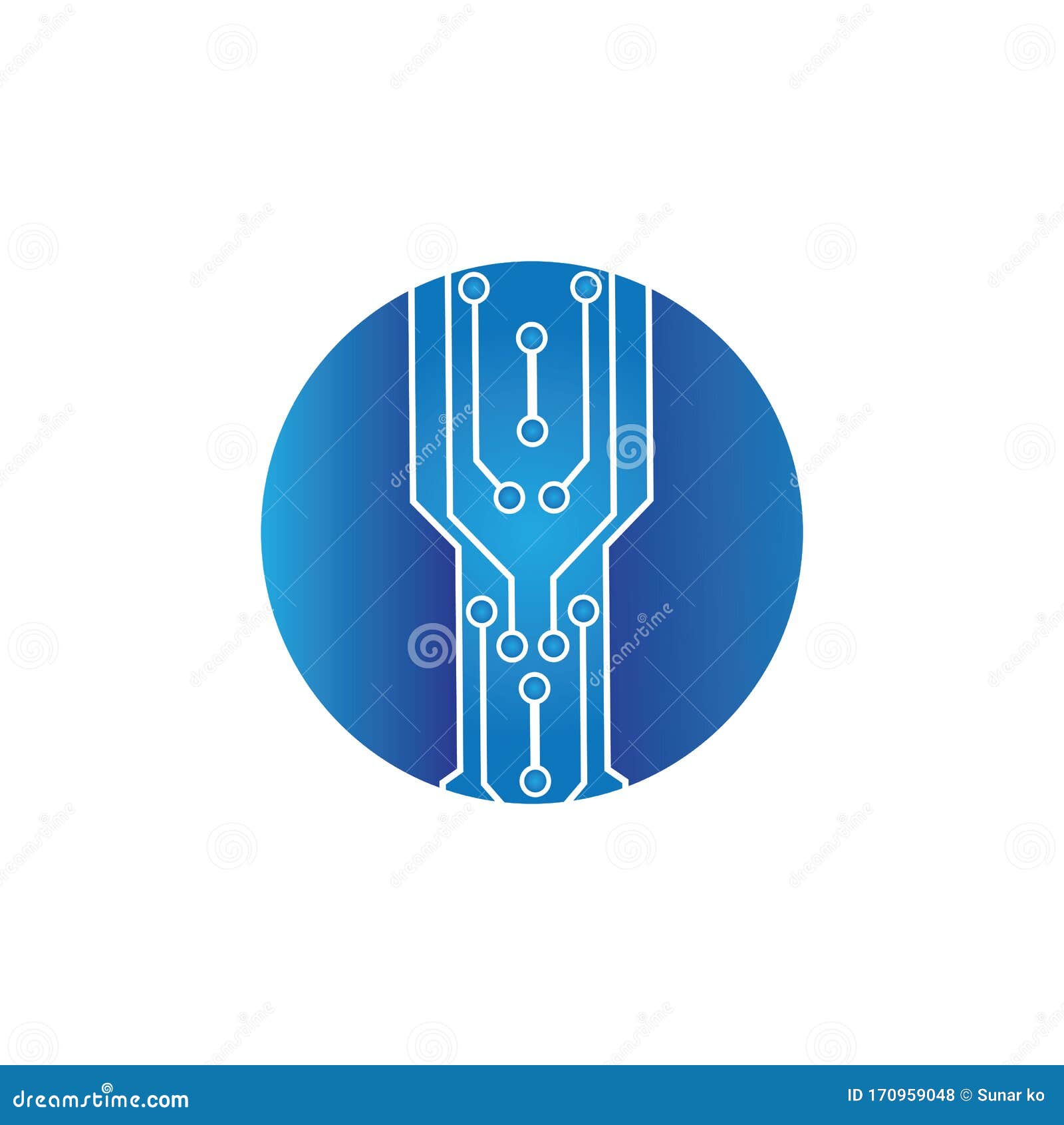Circuit in the Circle Icon.technology Logo Design Template Symbol Icon ...