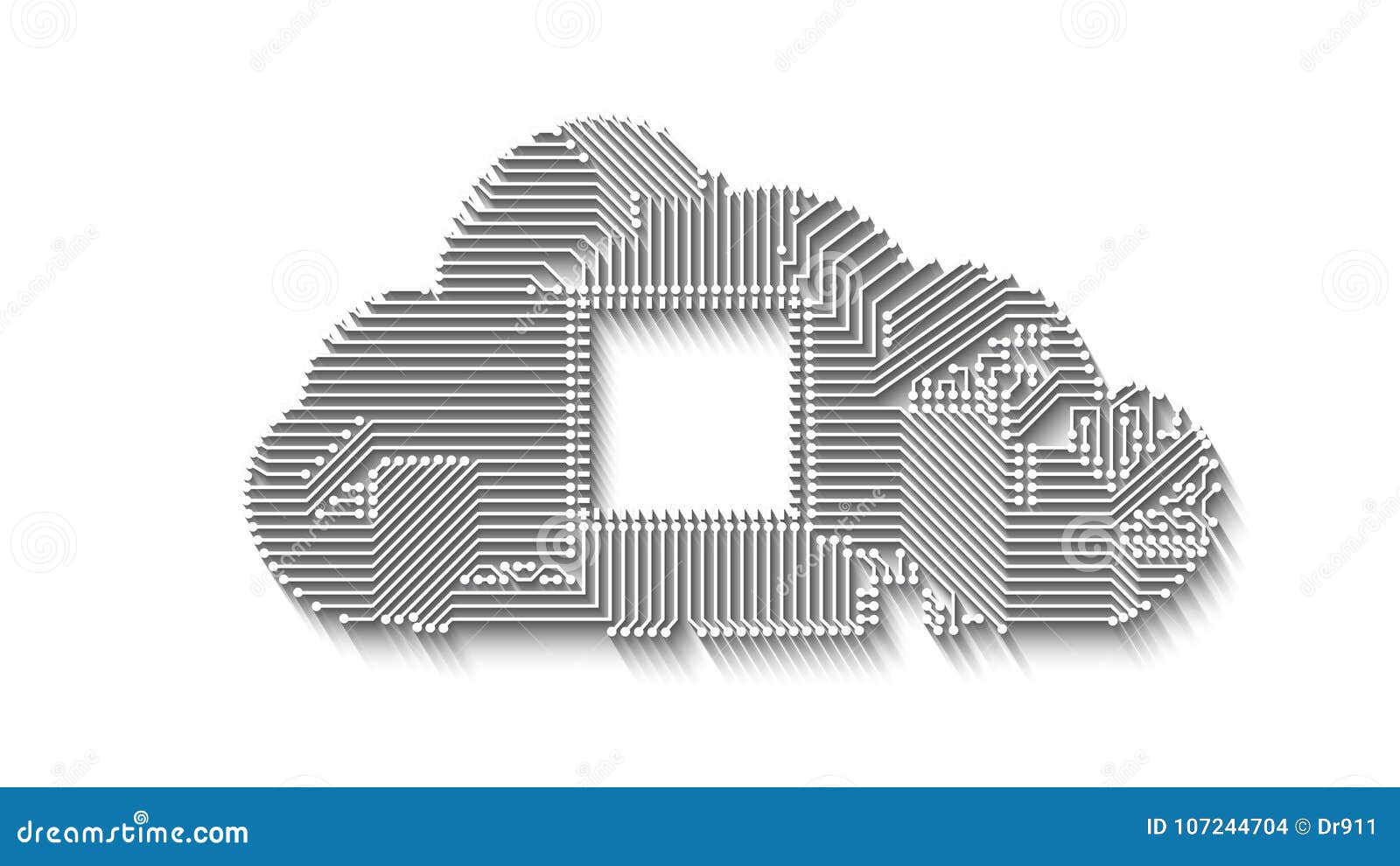 Circuit cloud computing stock vector. Illustration of pattern - 107244704