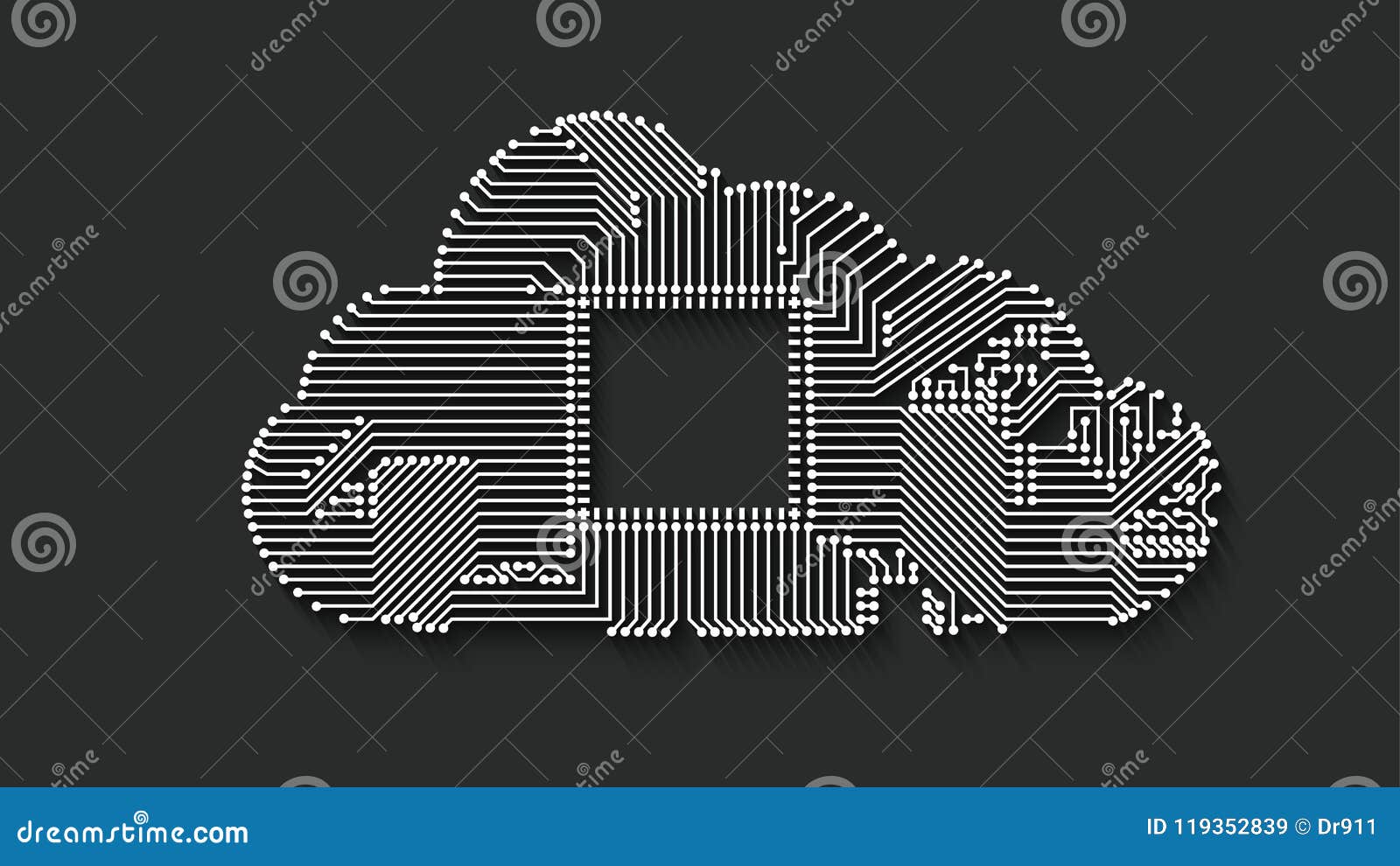 Circuit cloud computing stock vector. Illustration of electronic ...