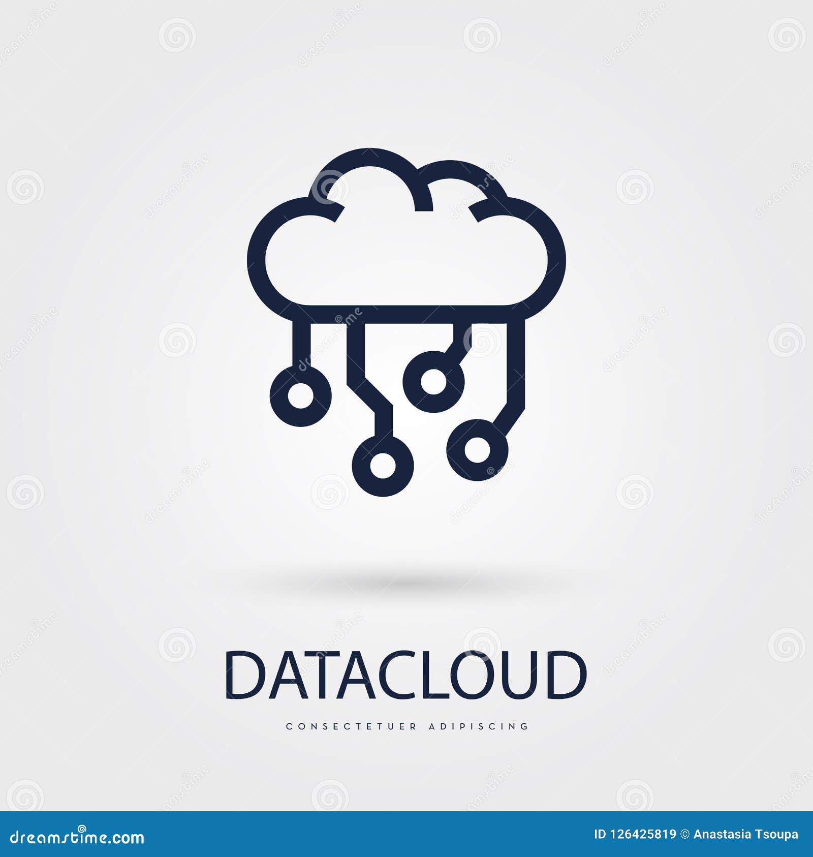 DIGITAL DATA CLOUD LOGO TEMPLATE Stock Vector - Illustration of icon ...