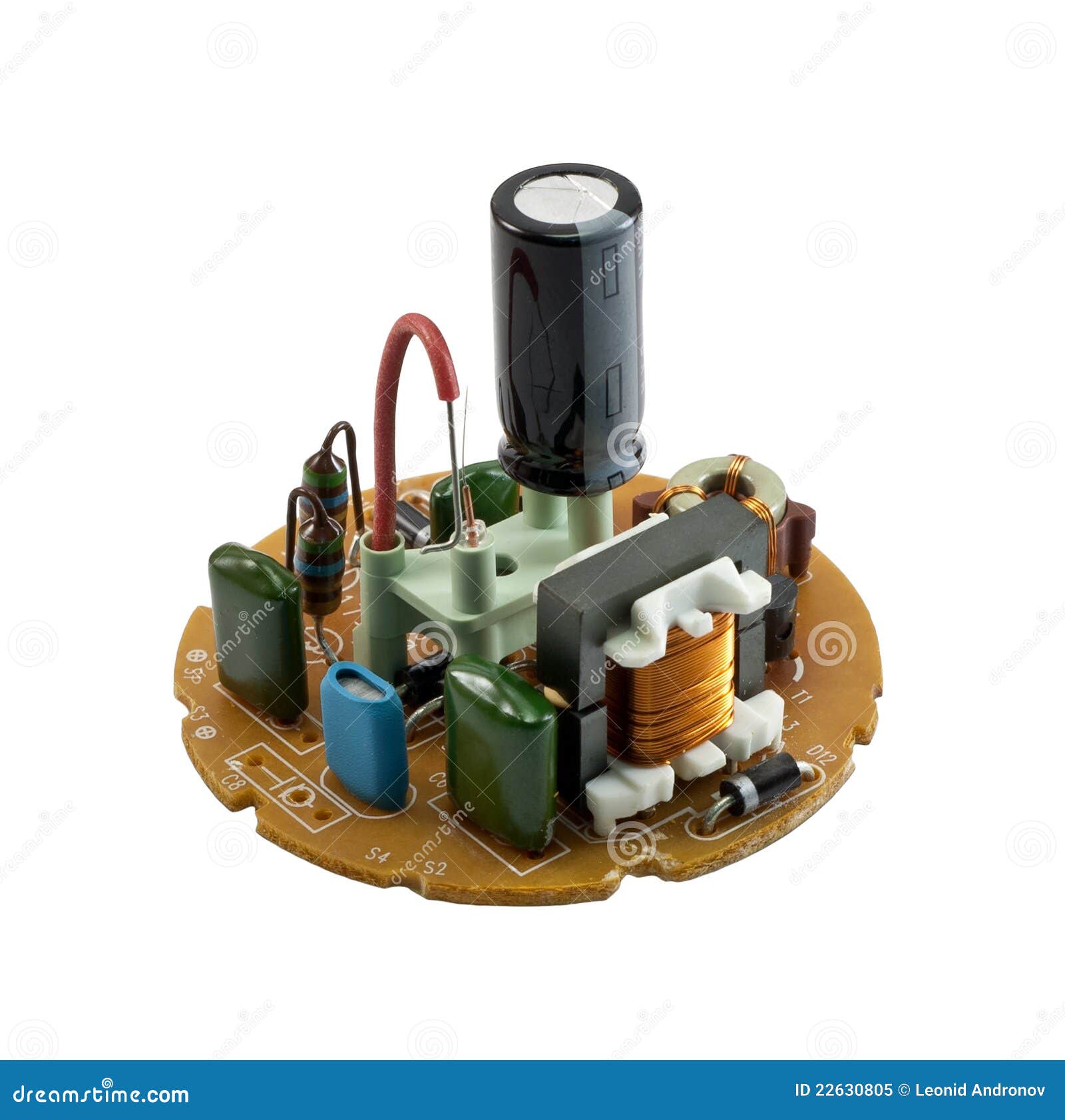 Circuit of Compact Fluorescent Lamp Stock Image - Image of board ...