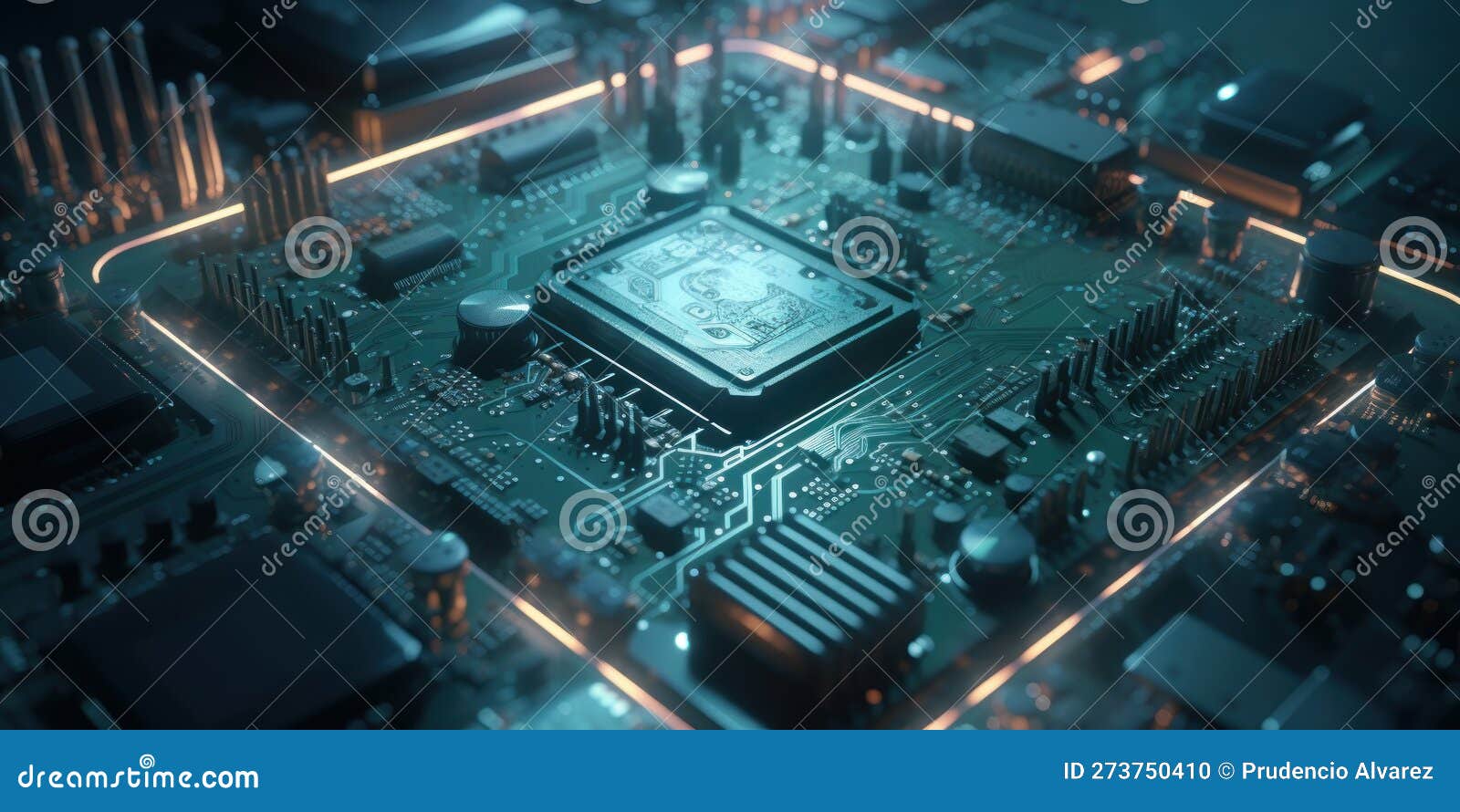 Circuit computer and chip stock illustration. Illustration of server ...