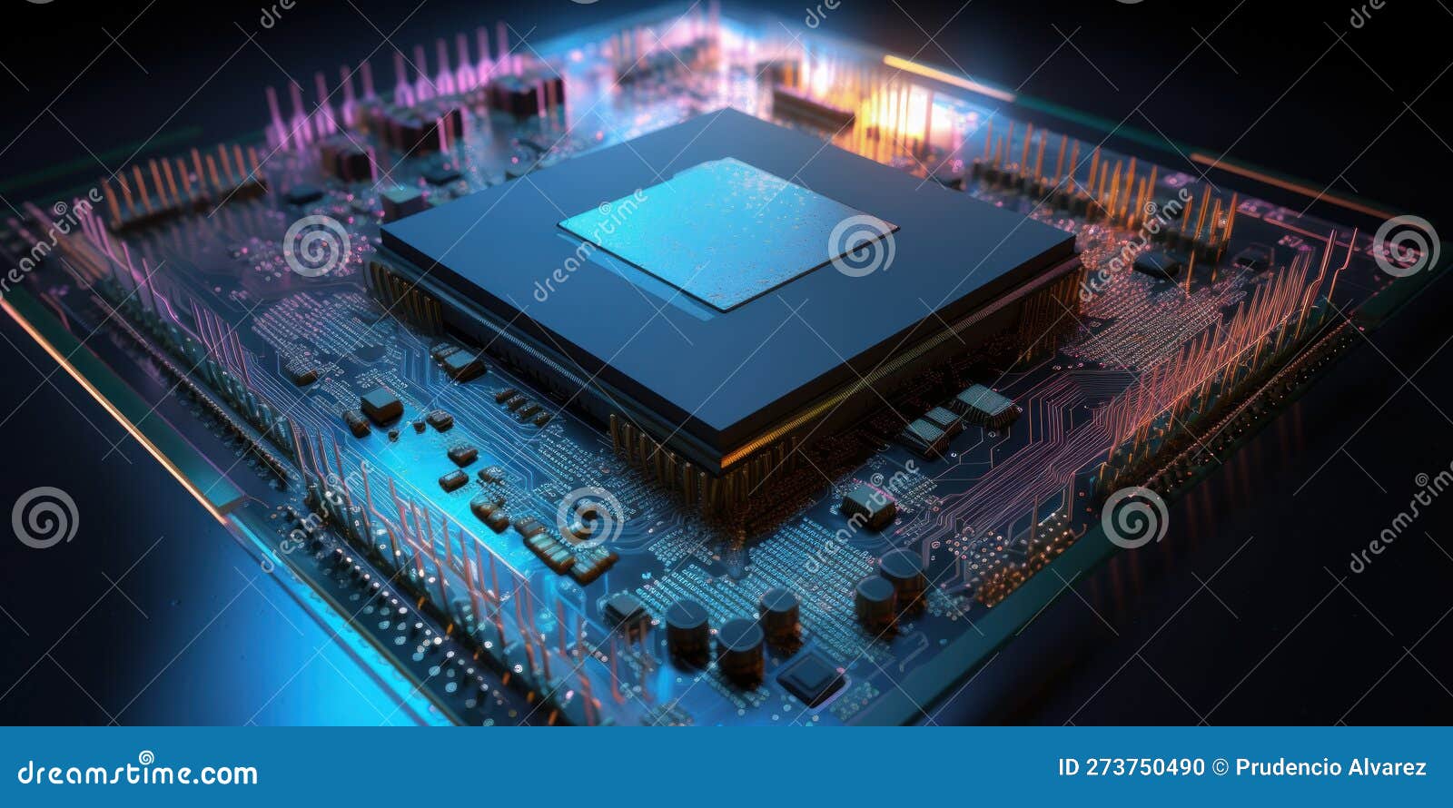 Circuit computer and chip stock illustration. Illustration of ...