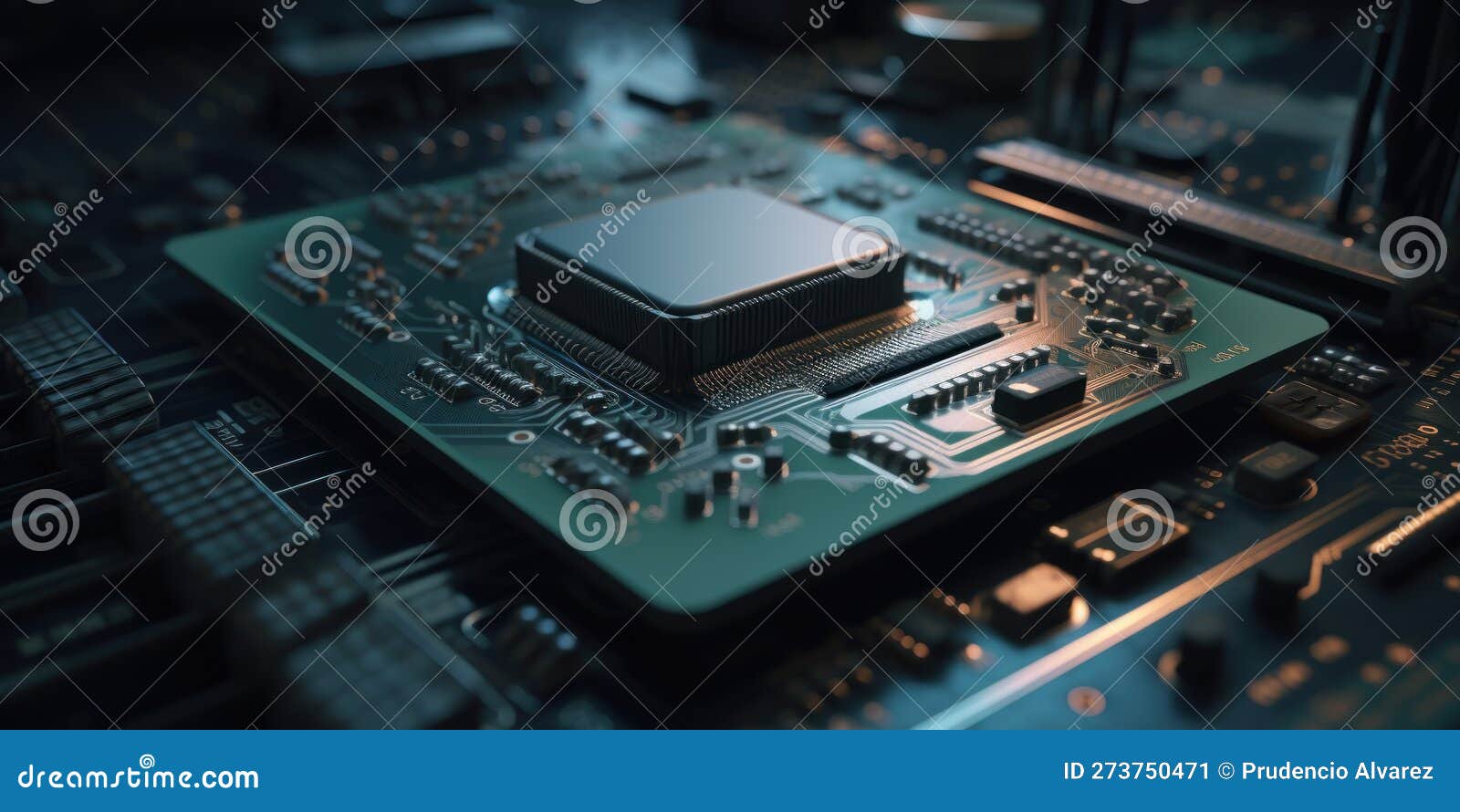 Circuit computer and chip stock illustration. Illustration of ...